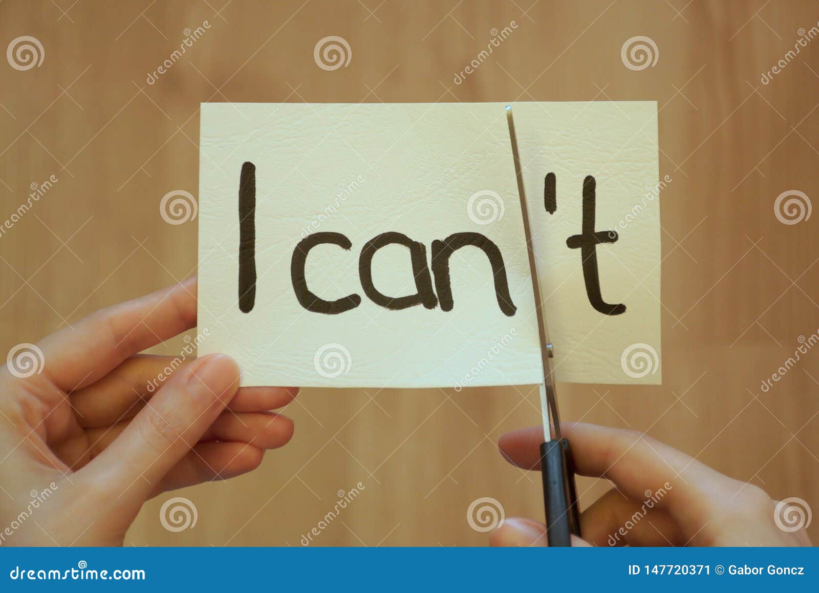 I can, I can`t. Motivation stock image. Image of message - 147720371
