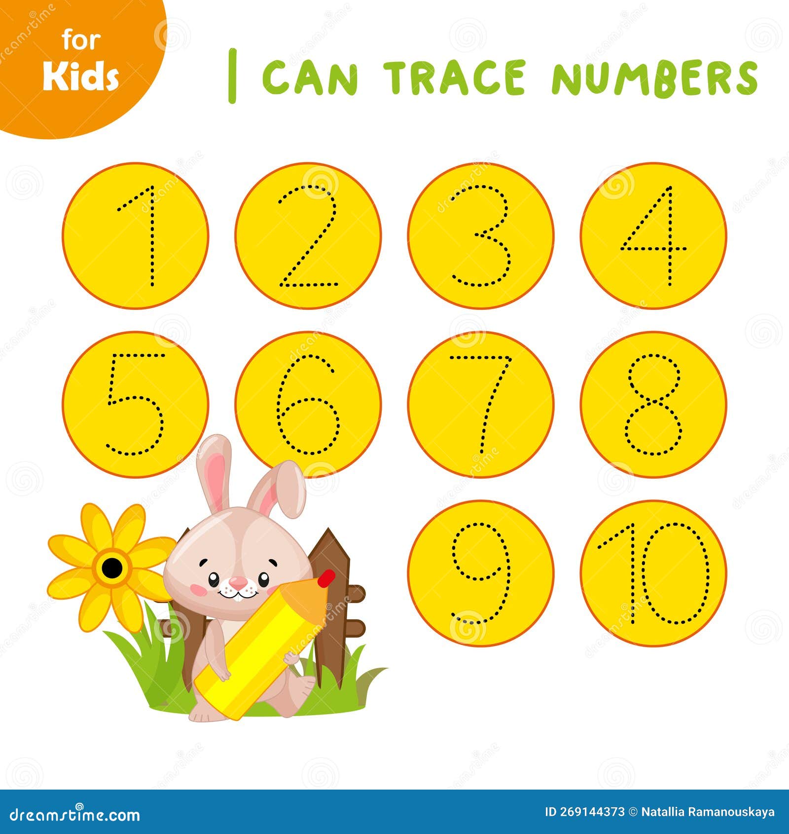 I Can Track Numbers. Educational Game for Children. Easter Workbook ...
