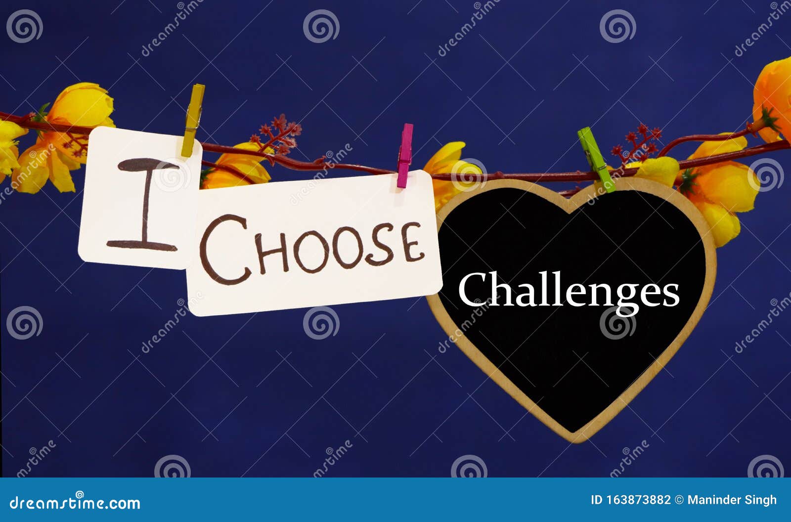 I choose challenges text. stock photo. Image of written - 163873882