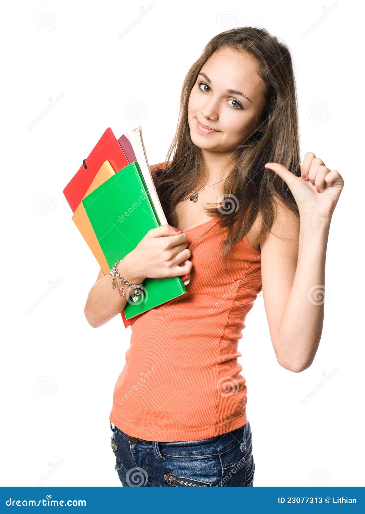 I choose me. stock image. Image of brunette, education - 23077313