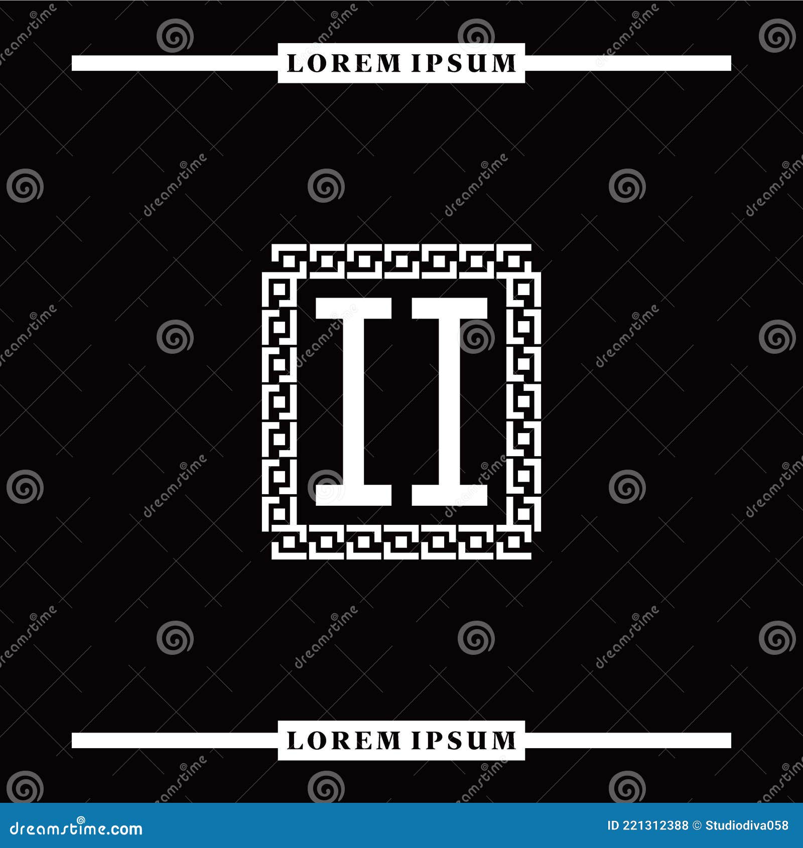 I I Collection of Initial Logo Designs with Luxurious Frame Elements ...