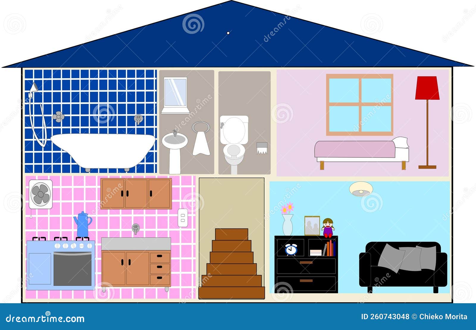 Dollhouse stock vector. Illustration of cold, home, christmas - 260743048