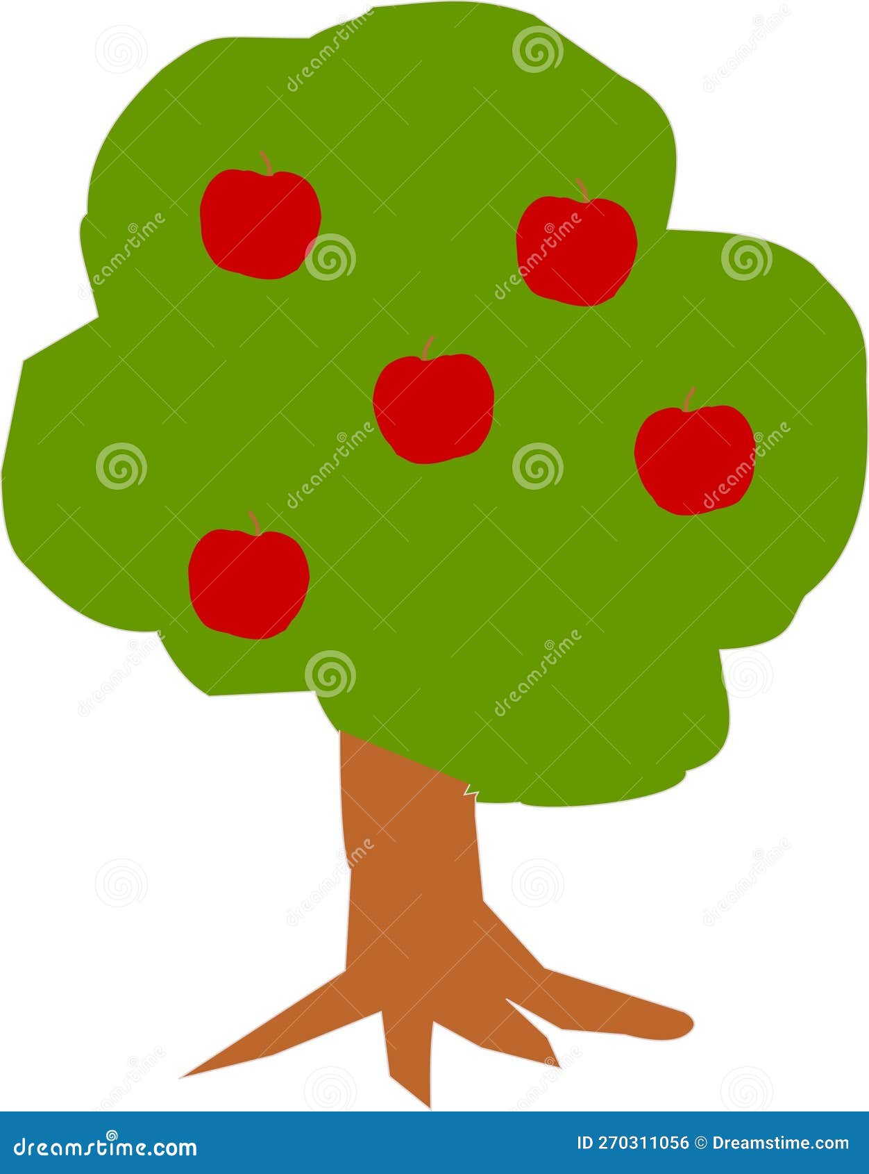 A simple five apple tree stock vector. Illustration of character ...