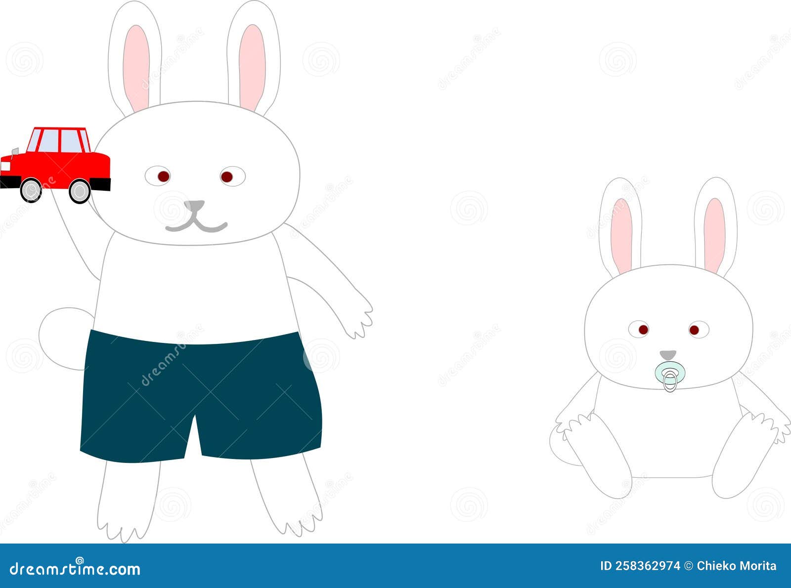 Rabbit brother stock vector. Illustration of childhood - 258362974