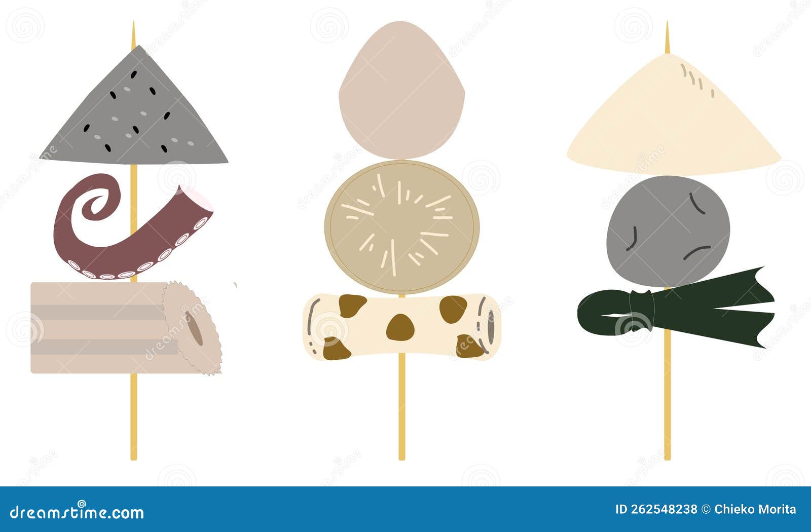 Oden on a skewer stock illustration. Illustration of japan - 262548238