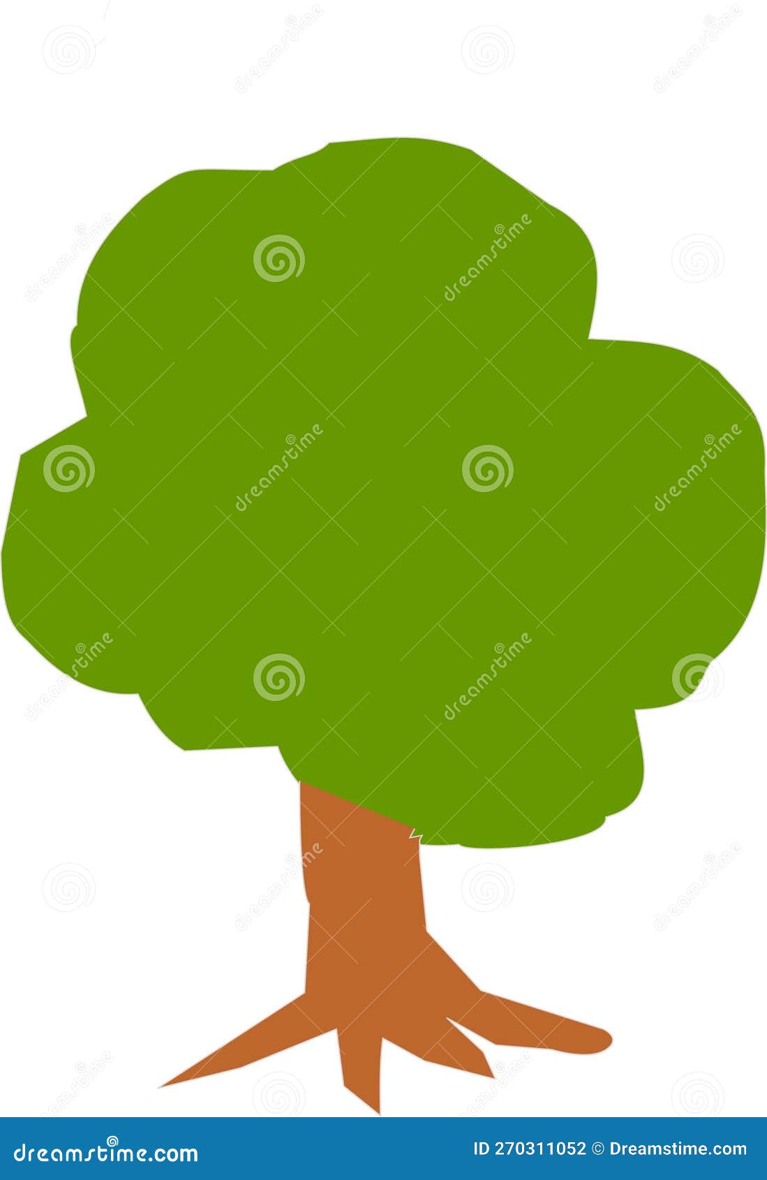One simple cute green tree stock vector. Illustration of leaf - 270311052