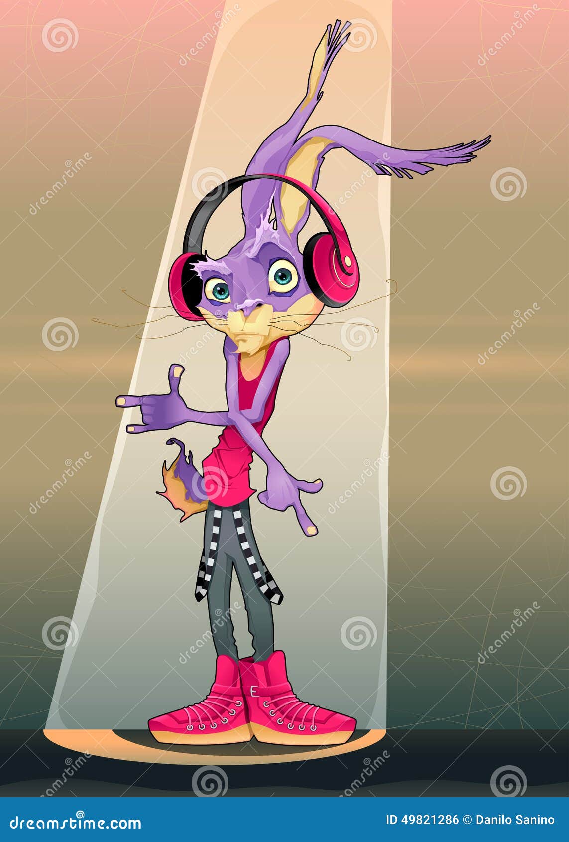 I am a Cute Violet Bunny Character Stock Vector - Illustration of disk ...