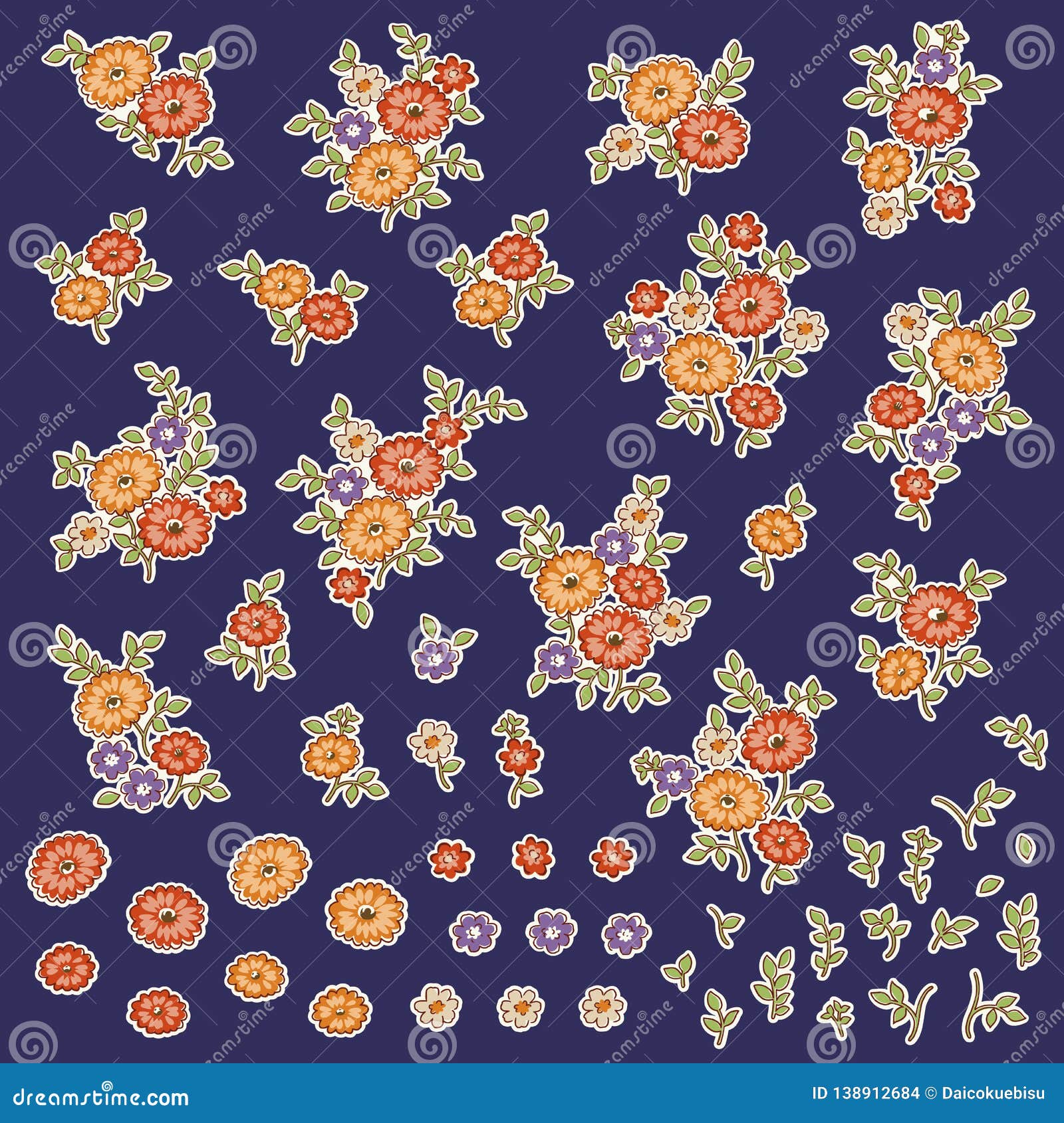 Small Flower Illustration Material Stock Vector - Illustration of ...