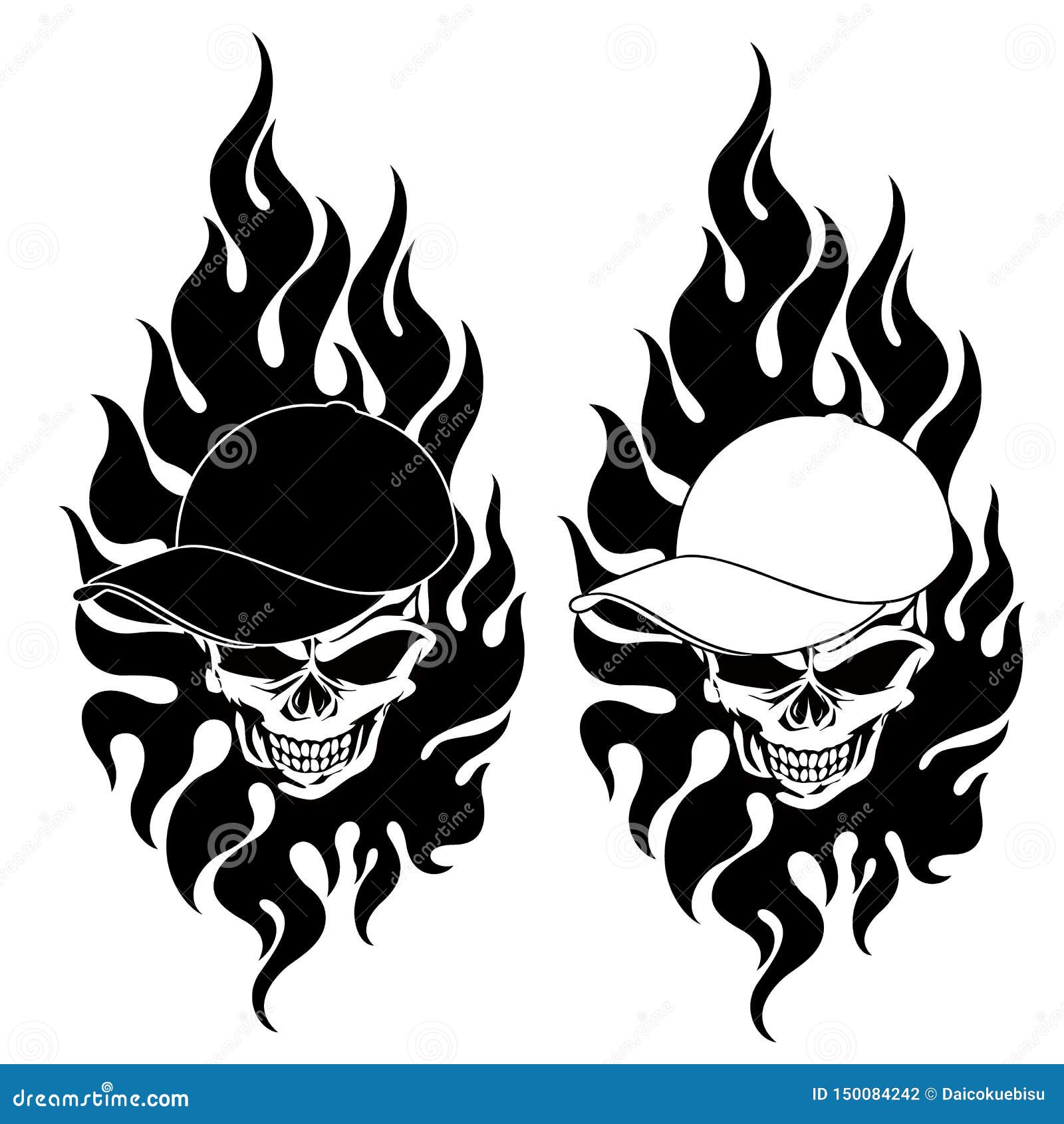 Skull Illustration Covered with a Cap, Stock Illustration ...