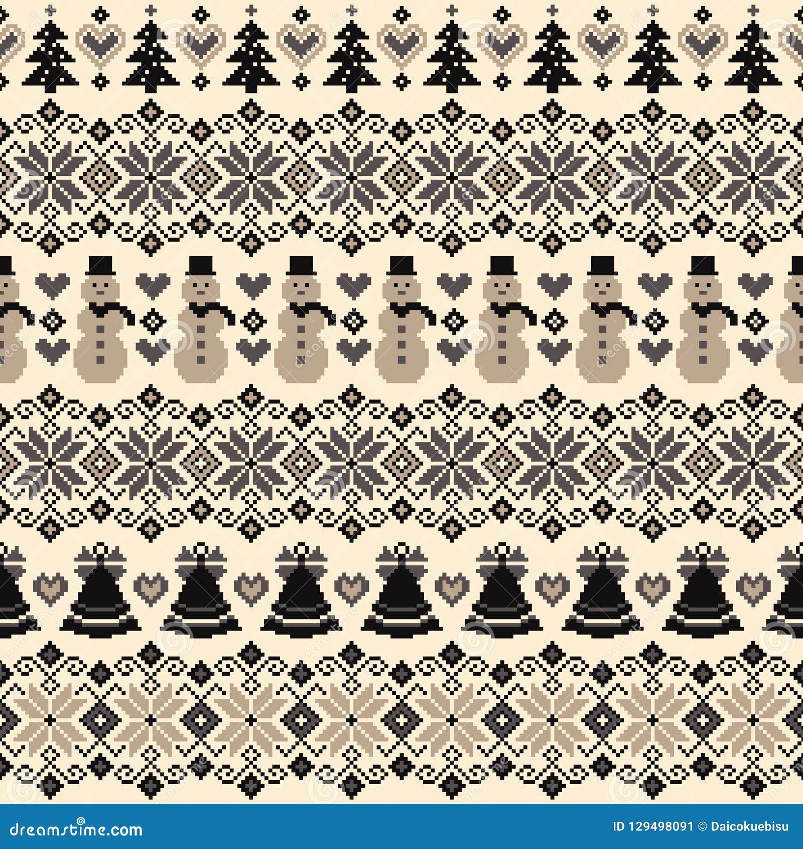 Snowman Nordic Events Pattern Illustration Stock Vector - Illustration ...