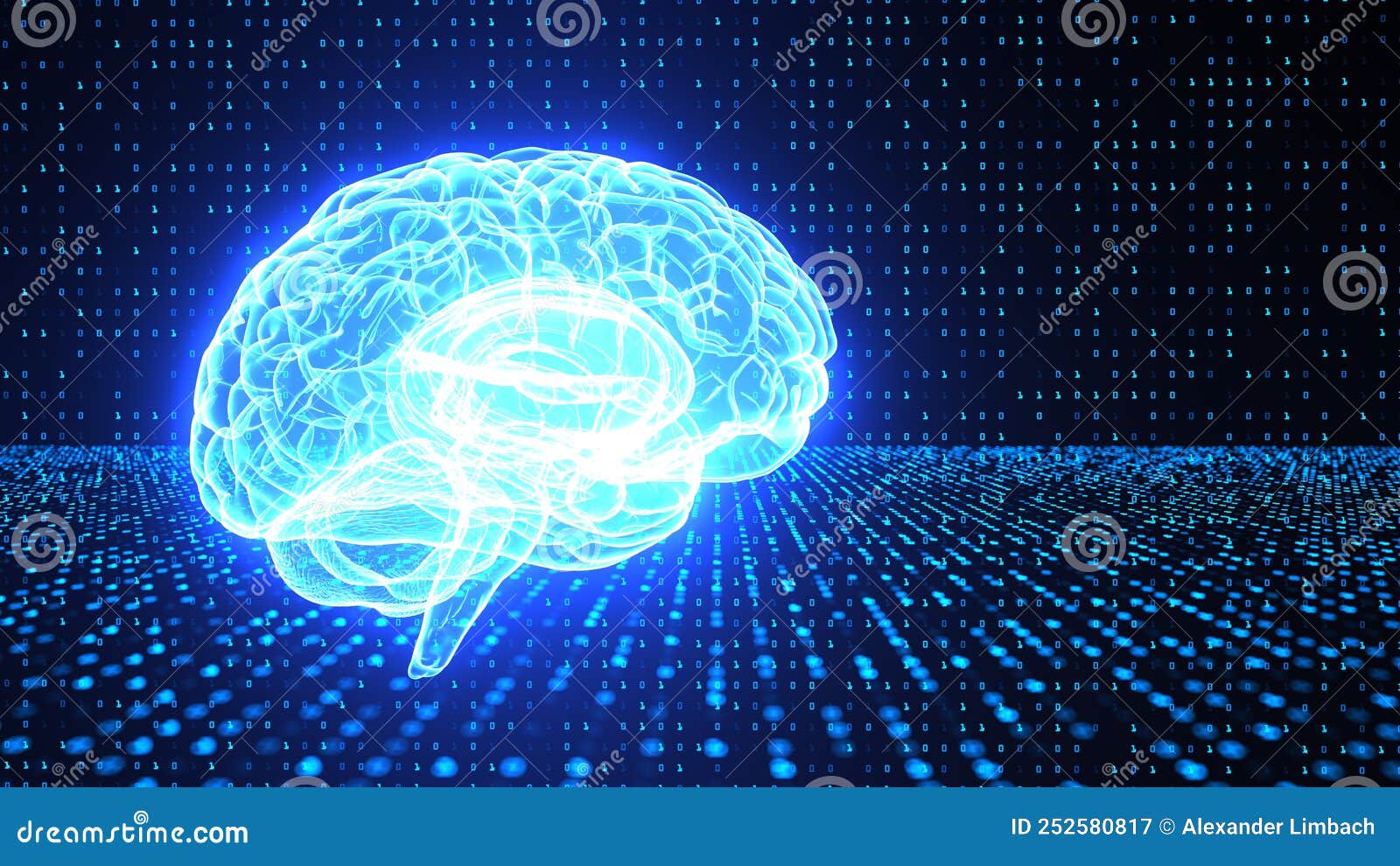 A.I. Digital Brain stock illustration. Illustration of knowledge ...
