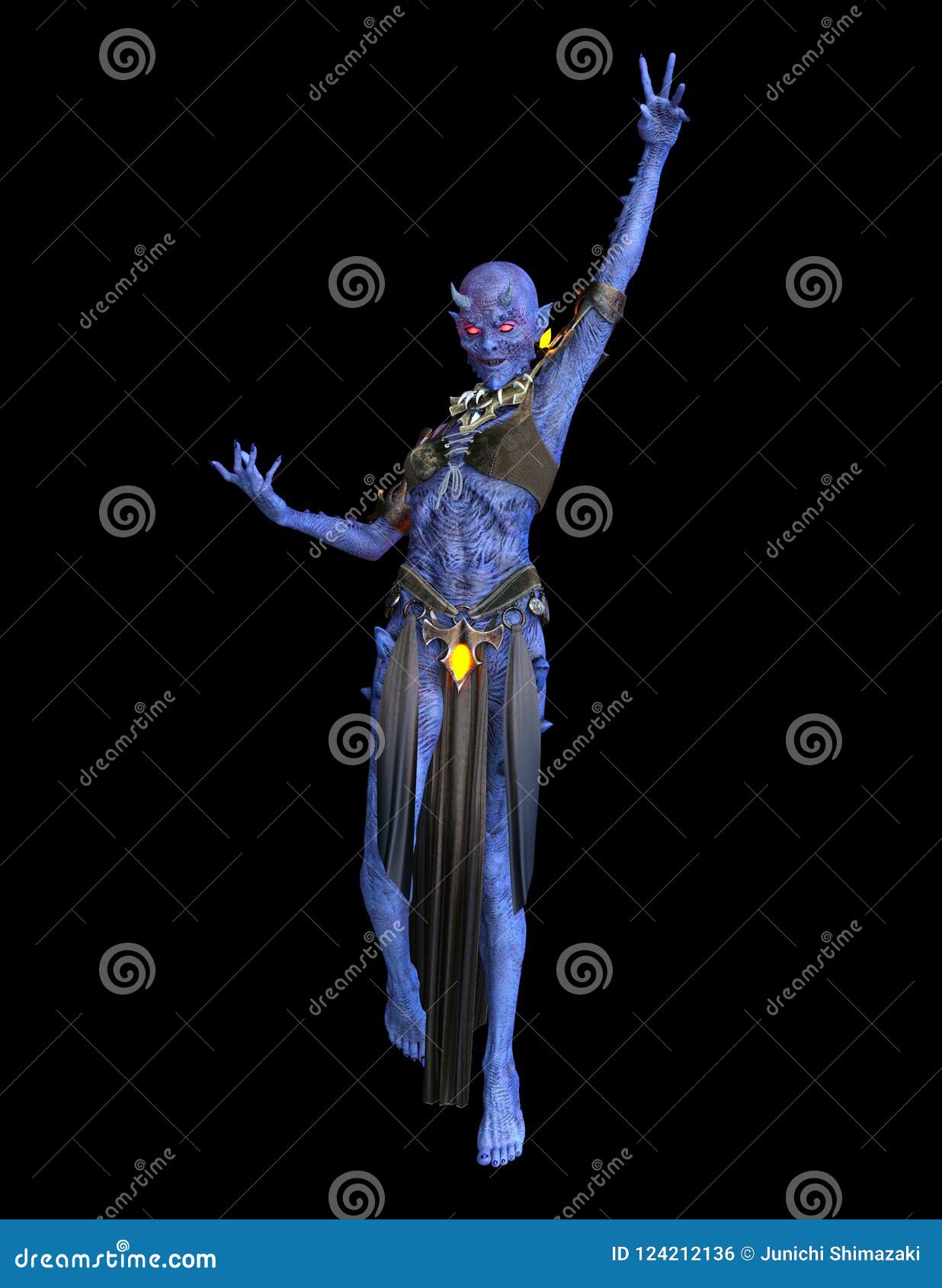 3D CG Rendering of Devil Dancer Stock Illustration - Illustration of ...