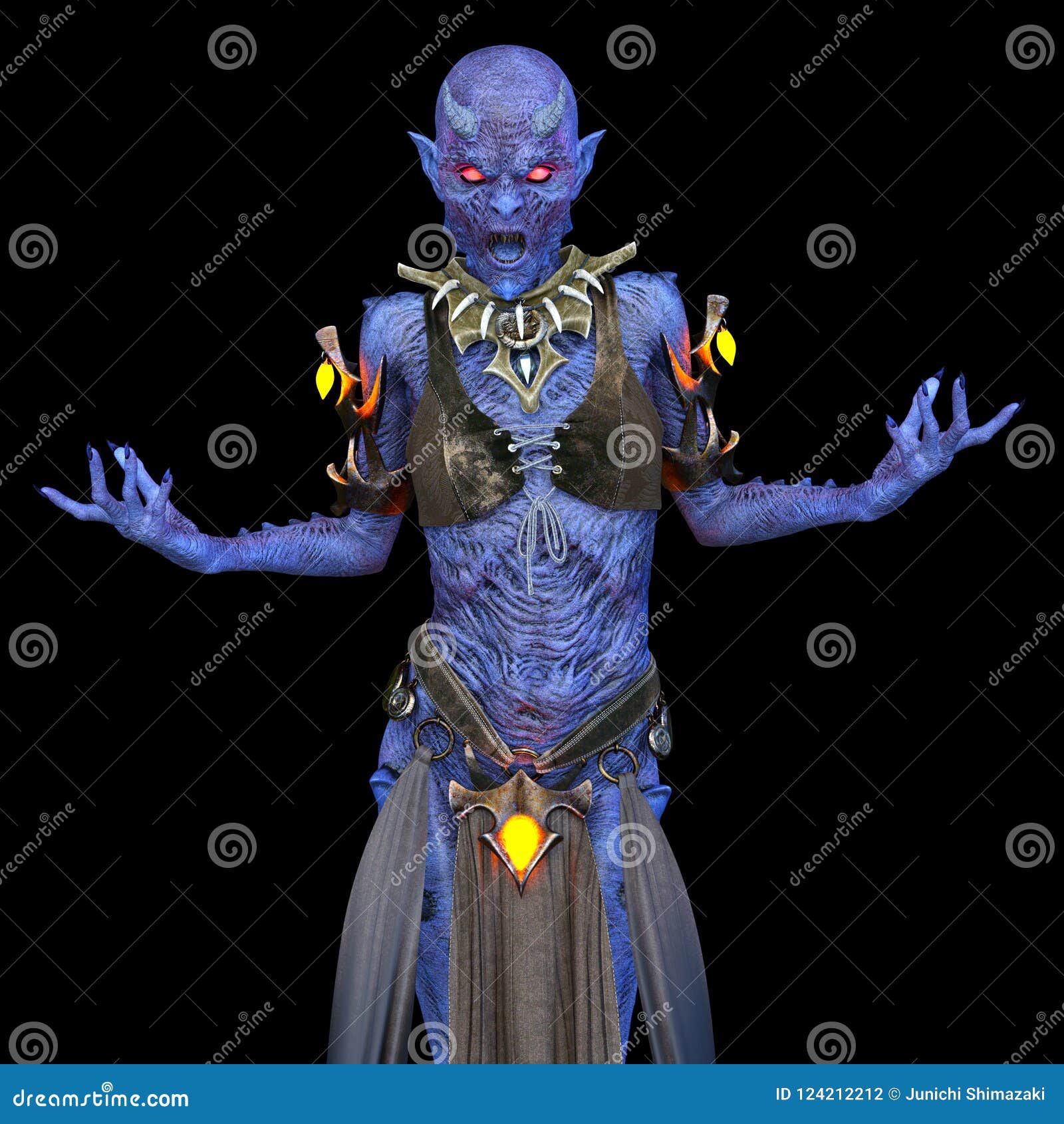 3D CG Rendering of Devil Dancer Stock Illustration - Illustration of ...