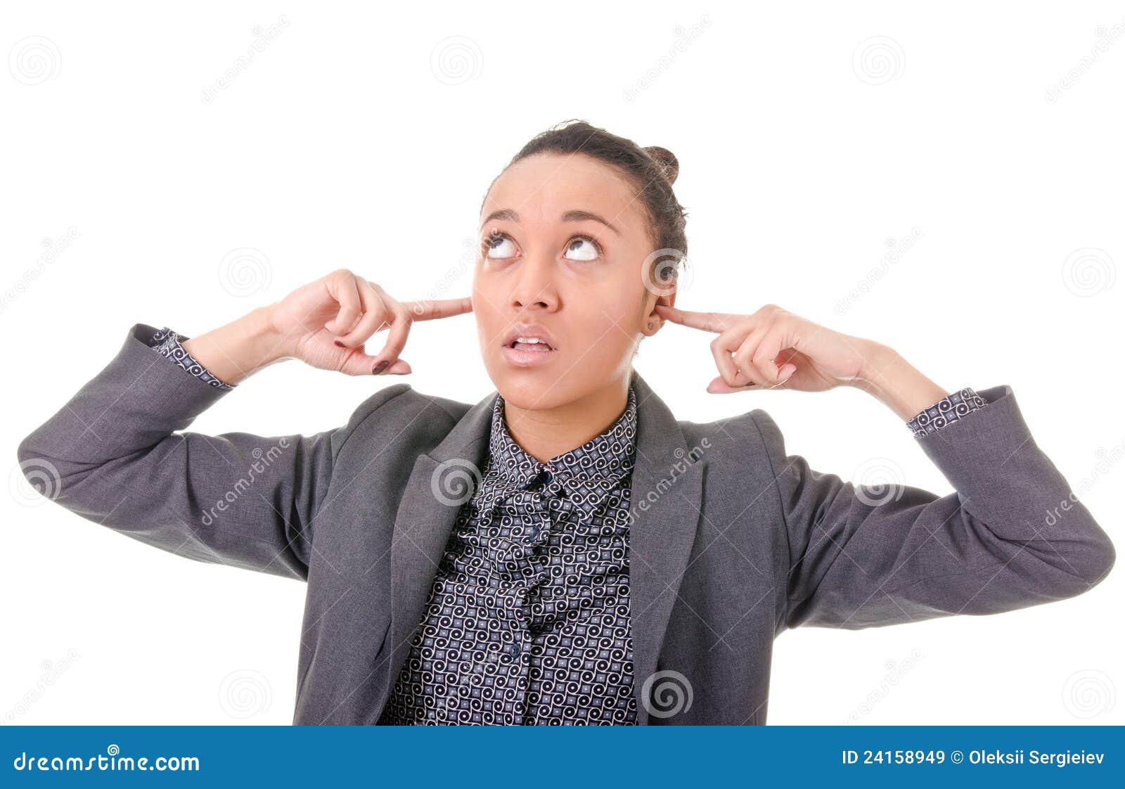 I Do Not Want To Hear Anything Stock Image - Image of adult, head: 24158949