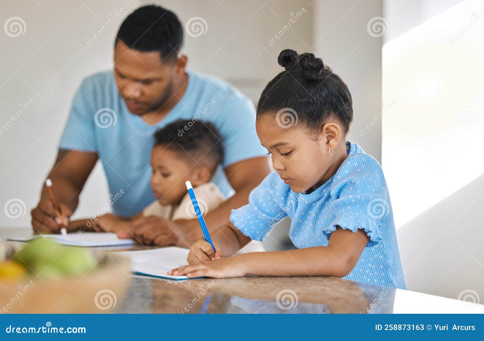 I Dont Need Any Help. a Little Girl Doing Homework at Home. Stock Image ...