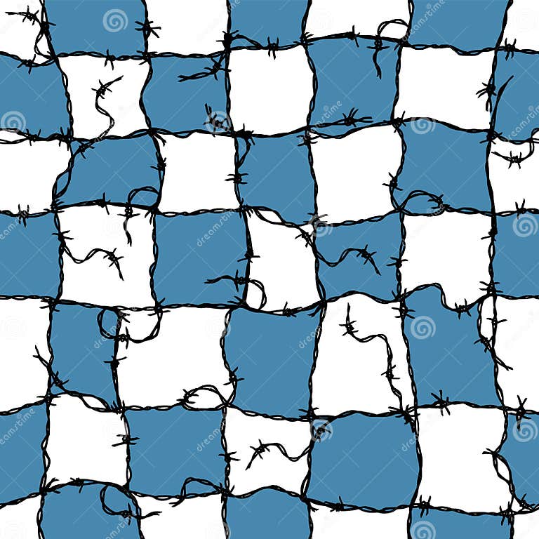 Seamlessly Continuous Barbed Wire Pattern, Stock Vector - Illustration ...