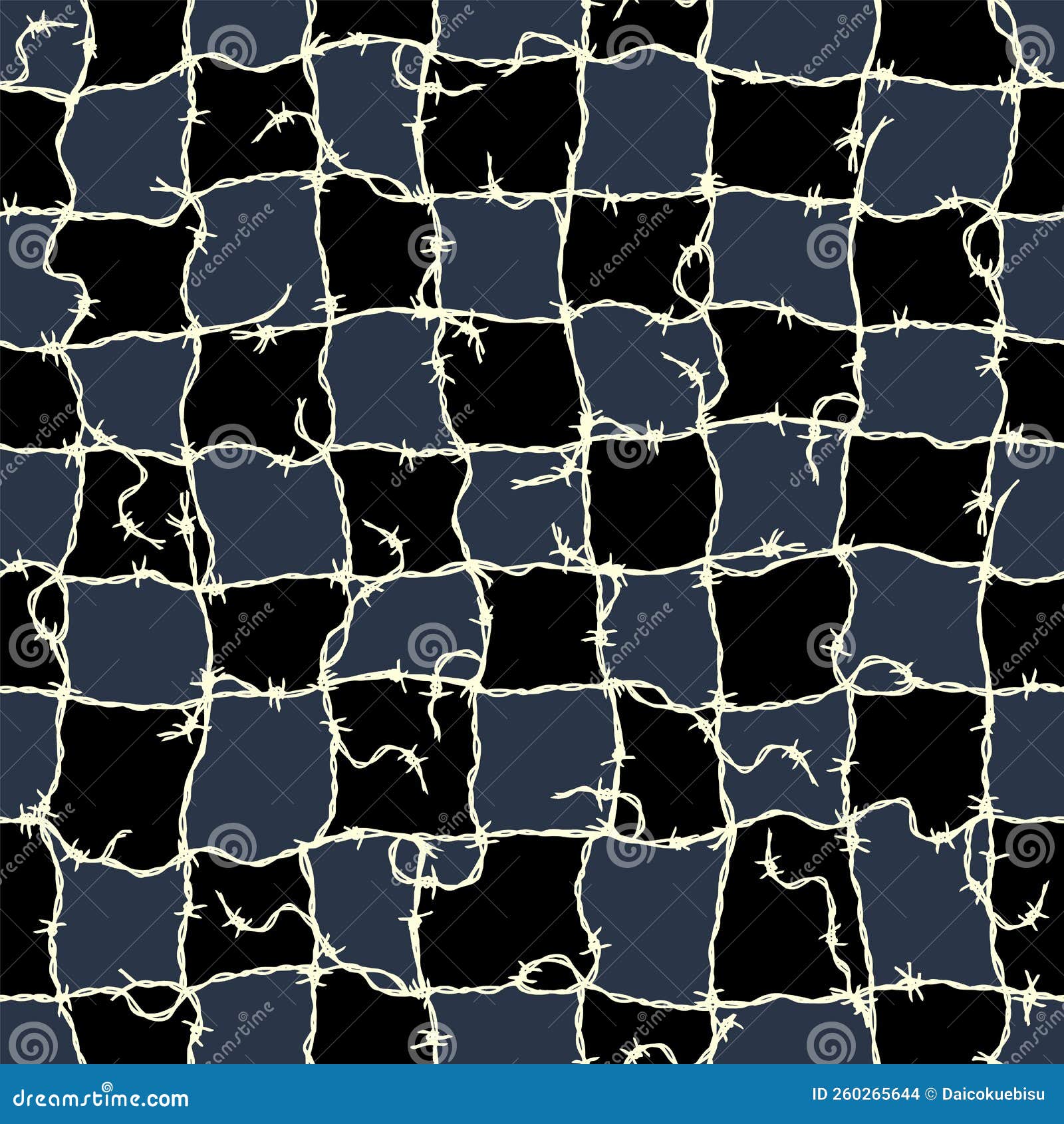 Seamlessly Continuous Barbed Wire Pattern, Stock Vector - Illustration ...