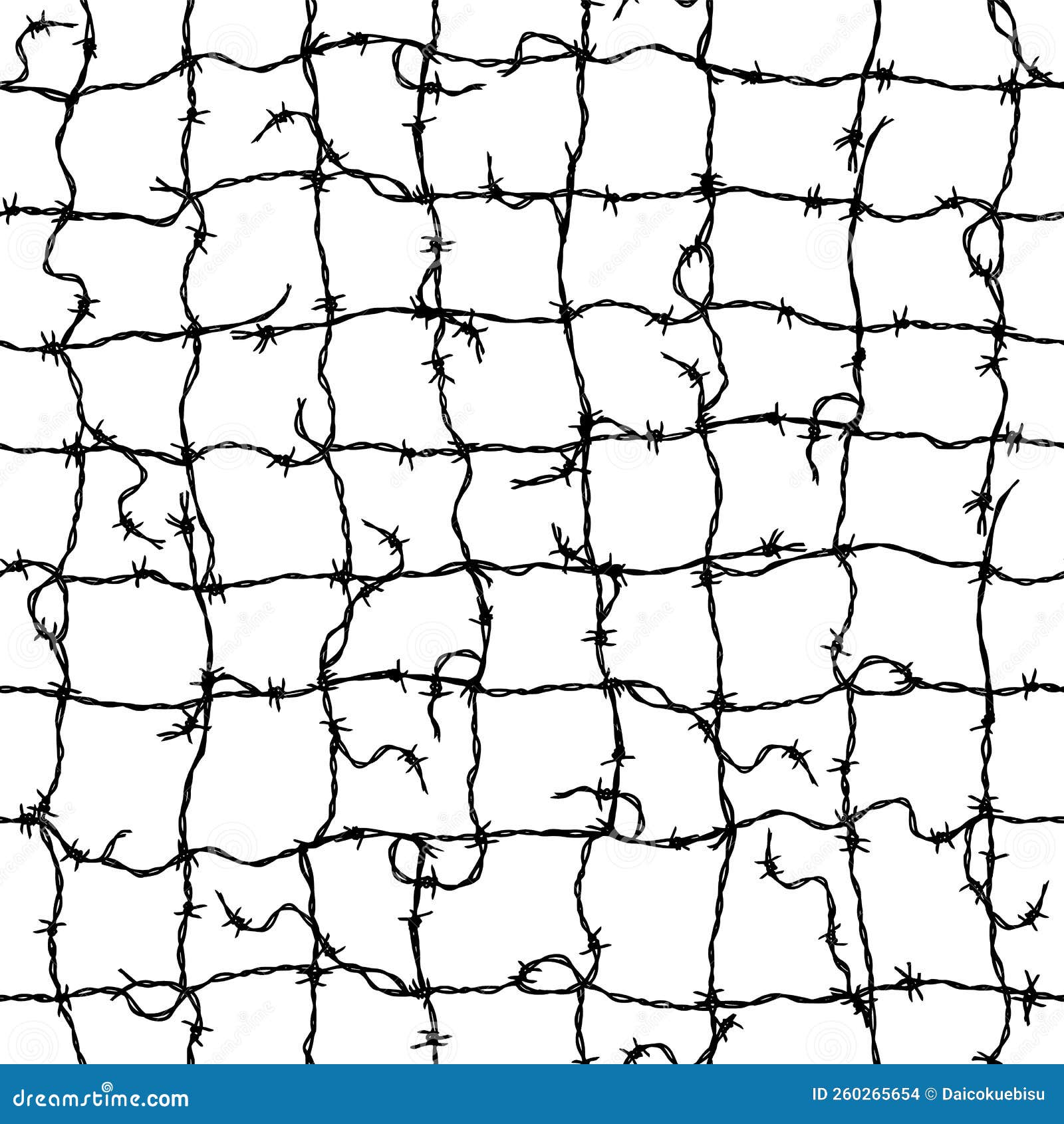 Seamlessly Continuous Barbed Wire Pattern, Stock Vector - Illustration ...