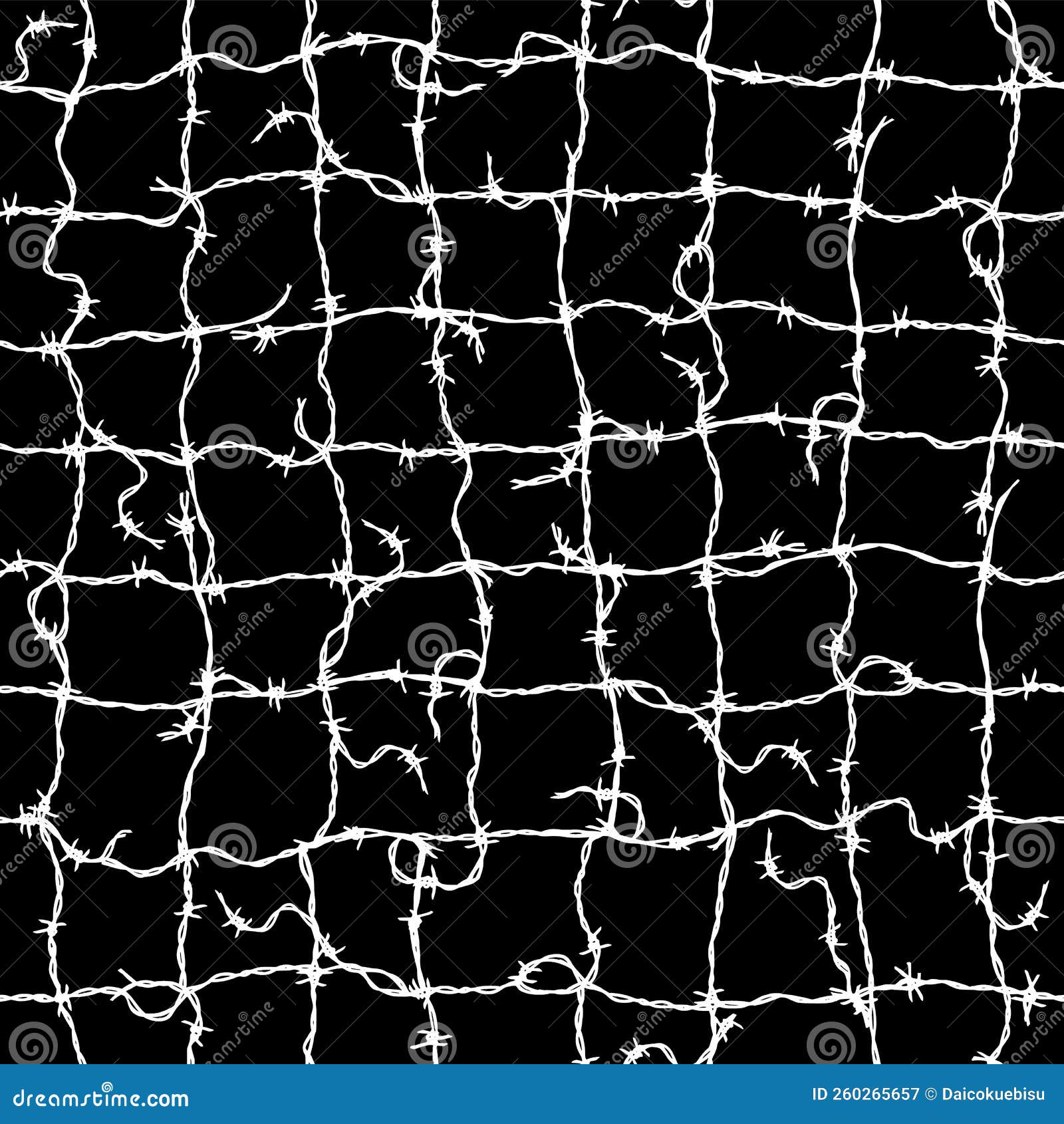 Seamlessly Continuous Barbed Wire Pattern, Stock Vector - Illustration ...