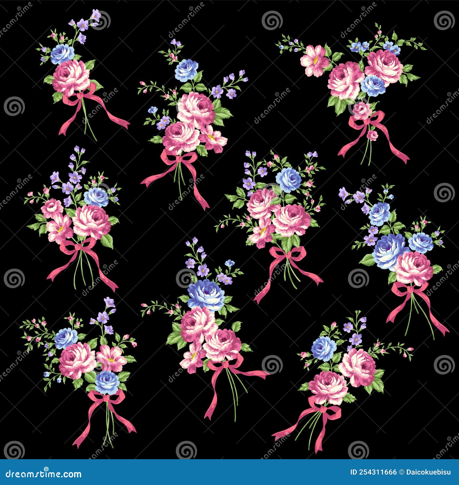 Beautiful Rose Illustration Material Collection, Stock Vector ...