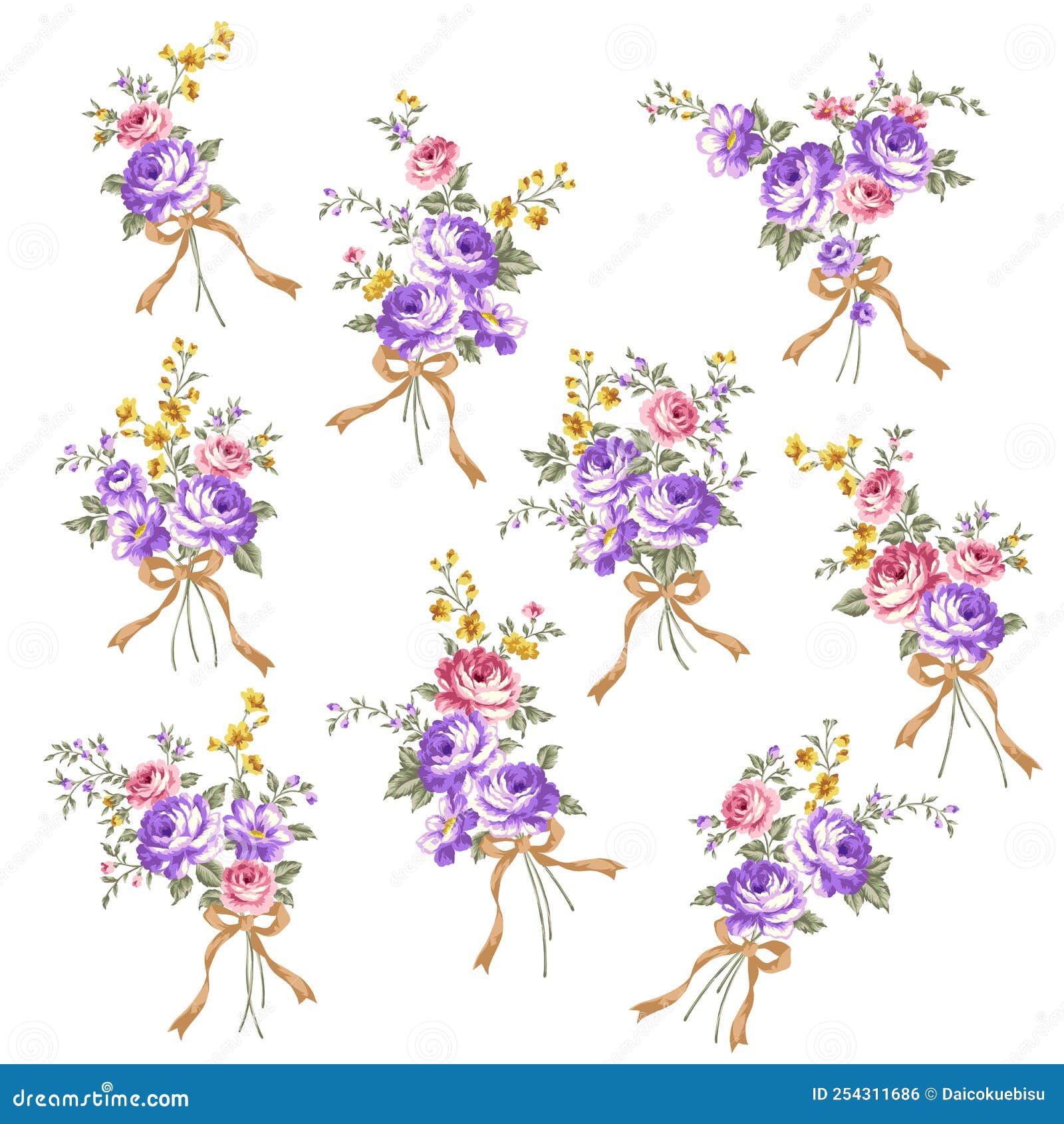 Beautiful Rose Illustration Material Collection, Stock Vector ...