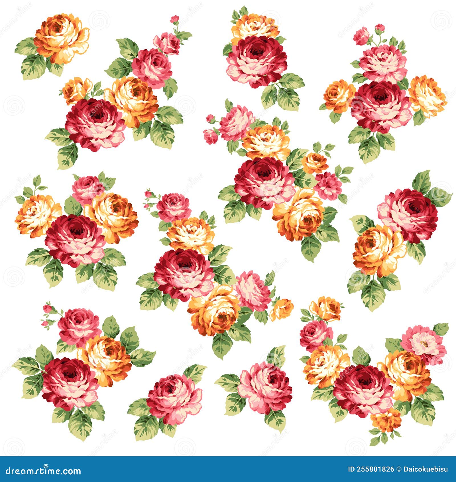 Beautiful Rose Illustration Material Collection, Stock Vector ...