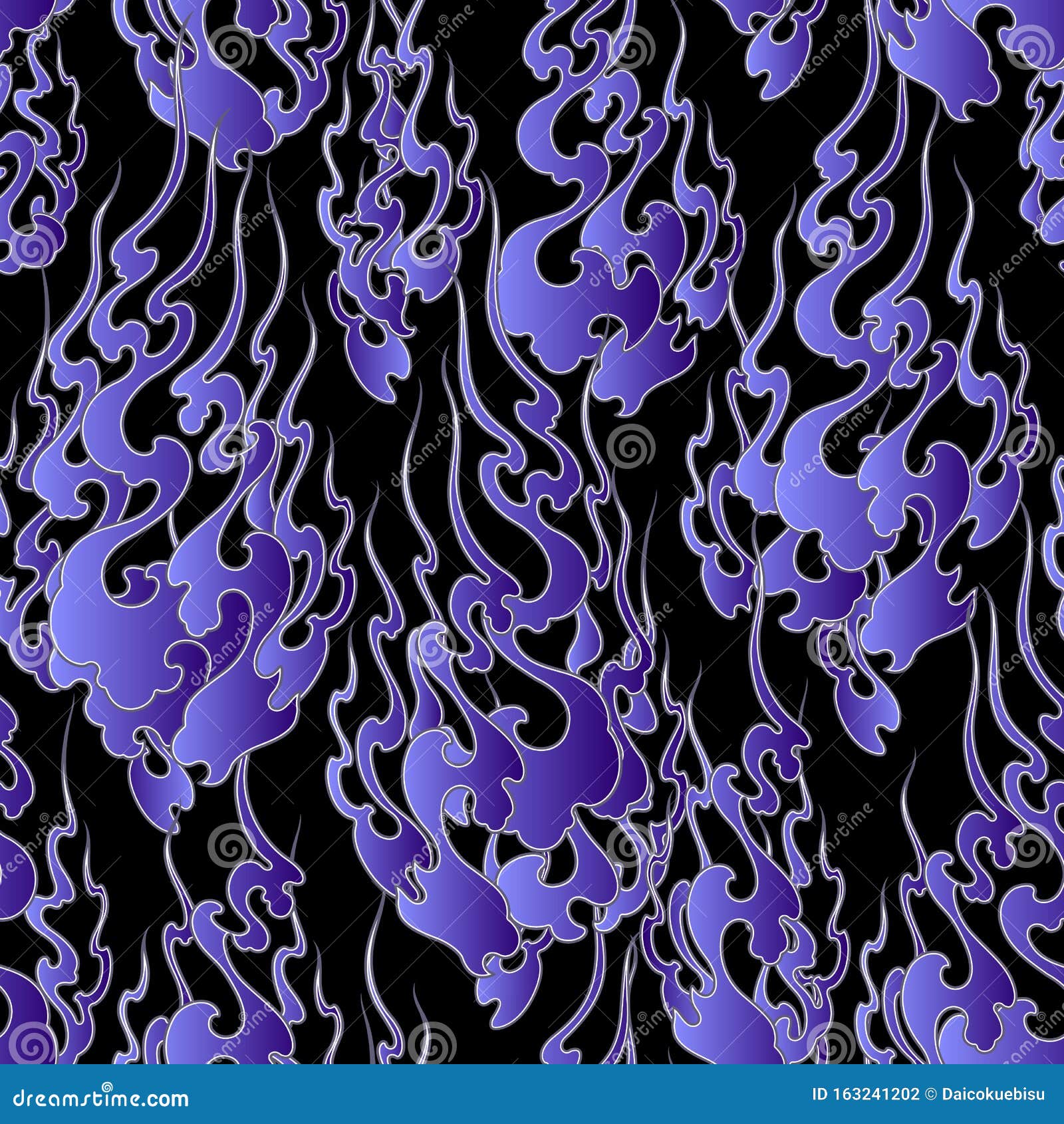 Pattern of a Beautiful Japanese Style Flame, Stock Vector ...