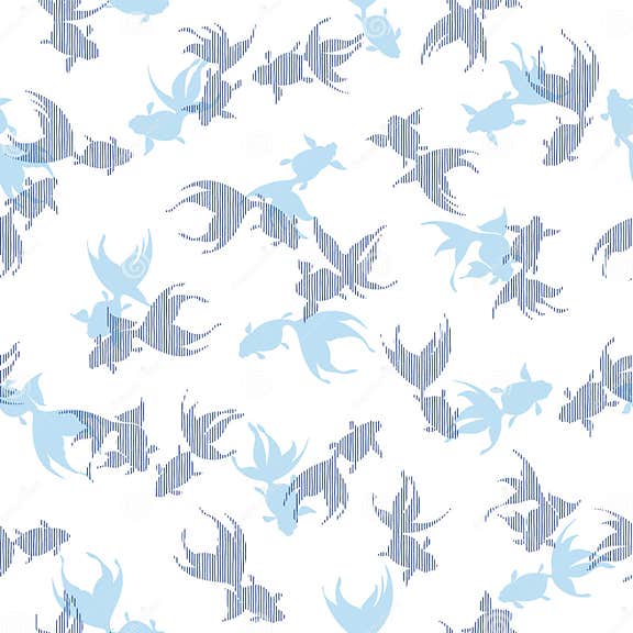 Japanese Style and Elegant Goldfish Pattern, Stock Vector ...