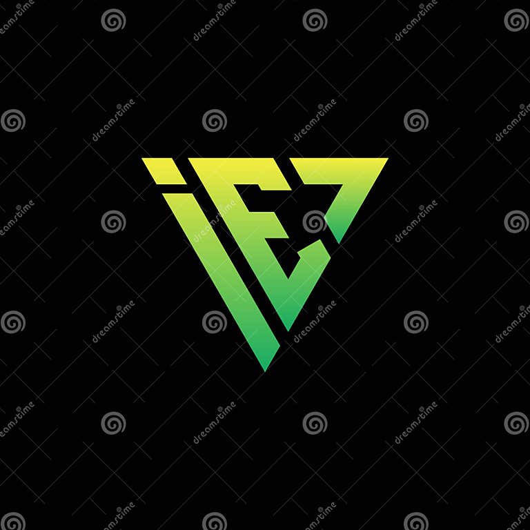 I E Initial Triangle Logo Monogram with Triangle Shape Stock Vector ...