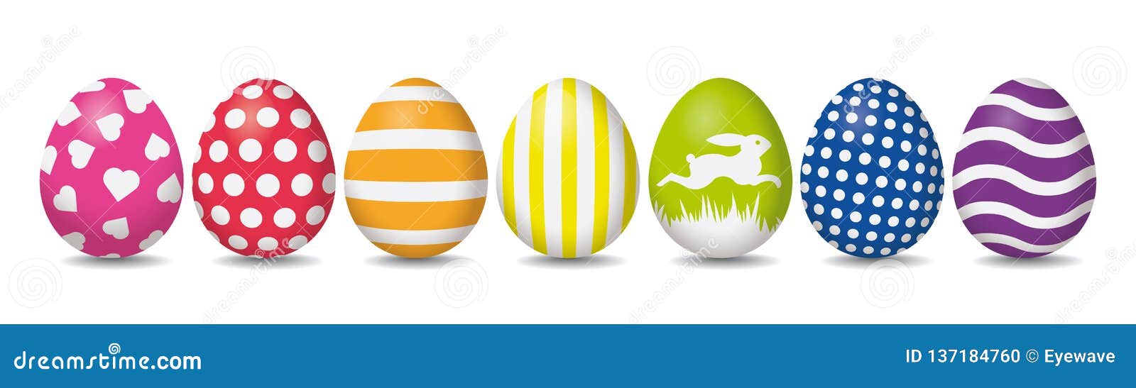 Easter Holiday Banner with Colourful Patterned Eggs Stock Vector ...