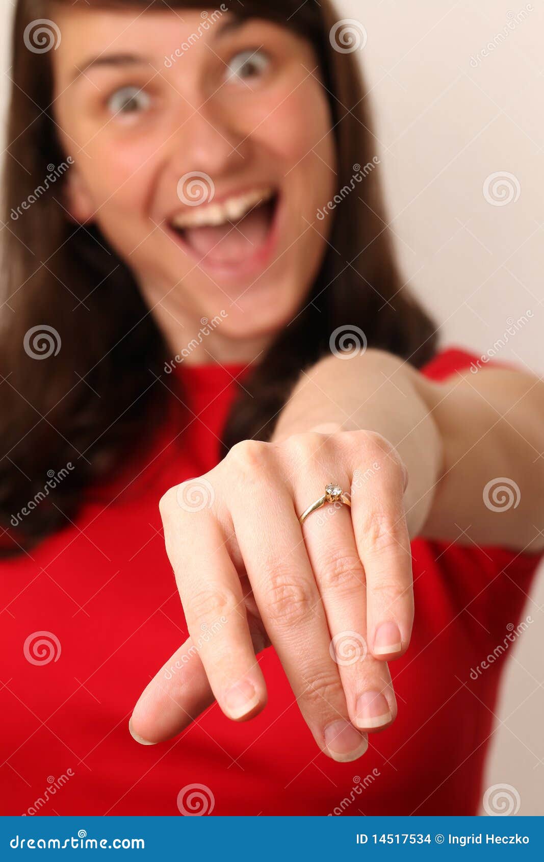 I am engaged! stock photo. Image of eyes, excited, happiness - 14517534