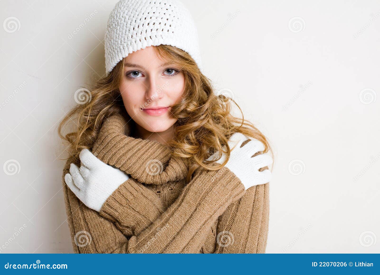 I feel cold... stock photo. Image of feminine, gloves - 22070206