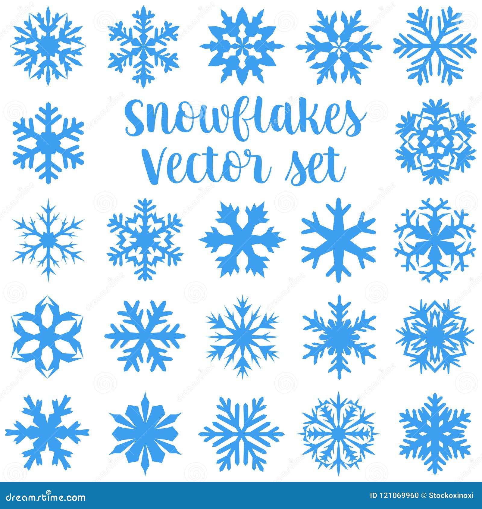 I Fiocchi Di Neve Vector L'insieme Illustrazione Vettoriale ...