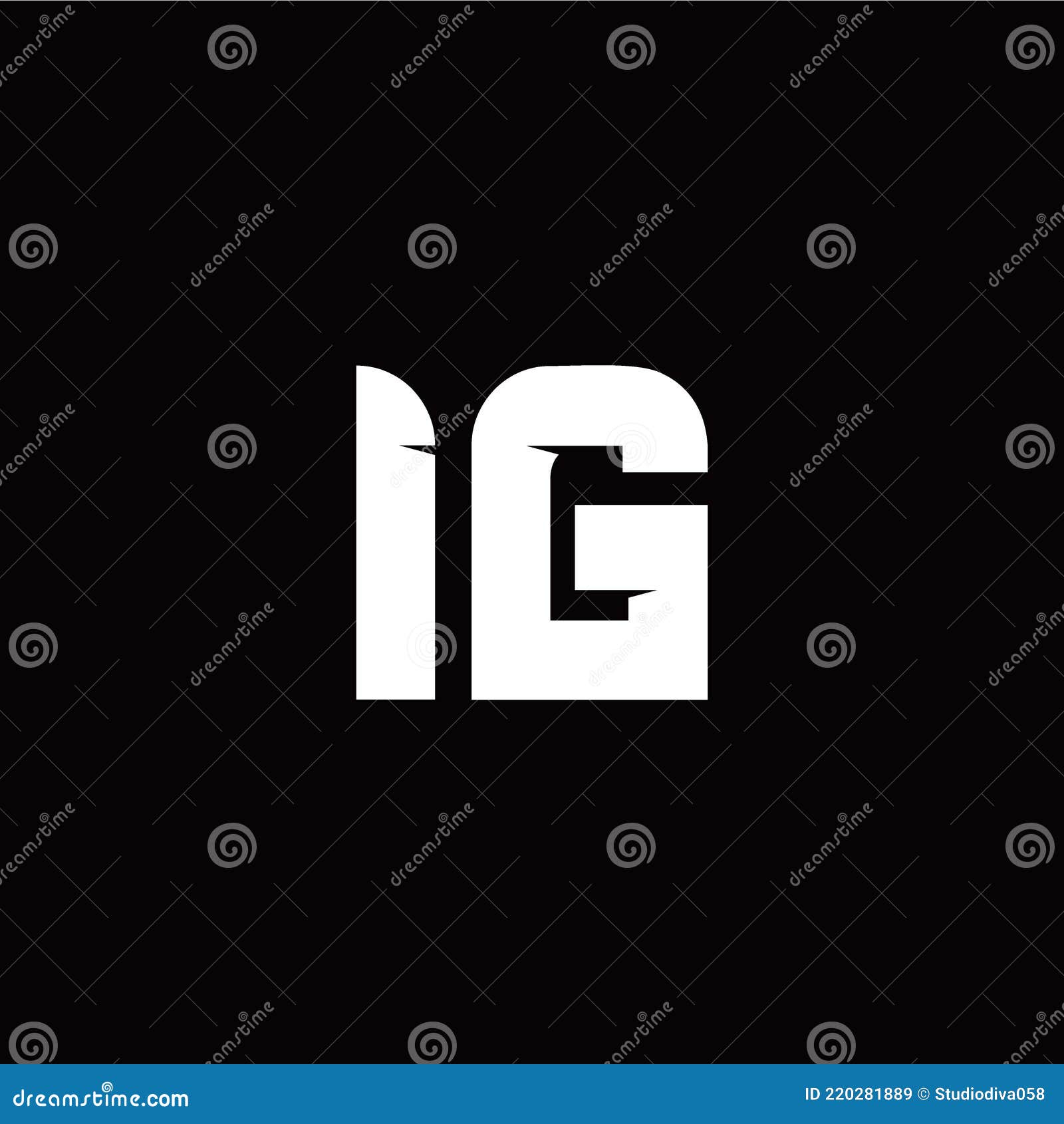 I G Letter Monogram Style Initial Logo Template Stock Vector ...