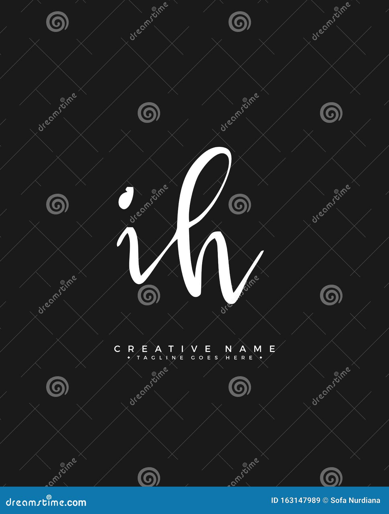 I H IH Initial Logo Signature Vector. Handwriting Concept Logo. Stock ...