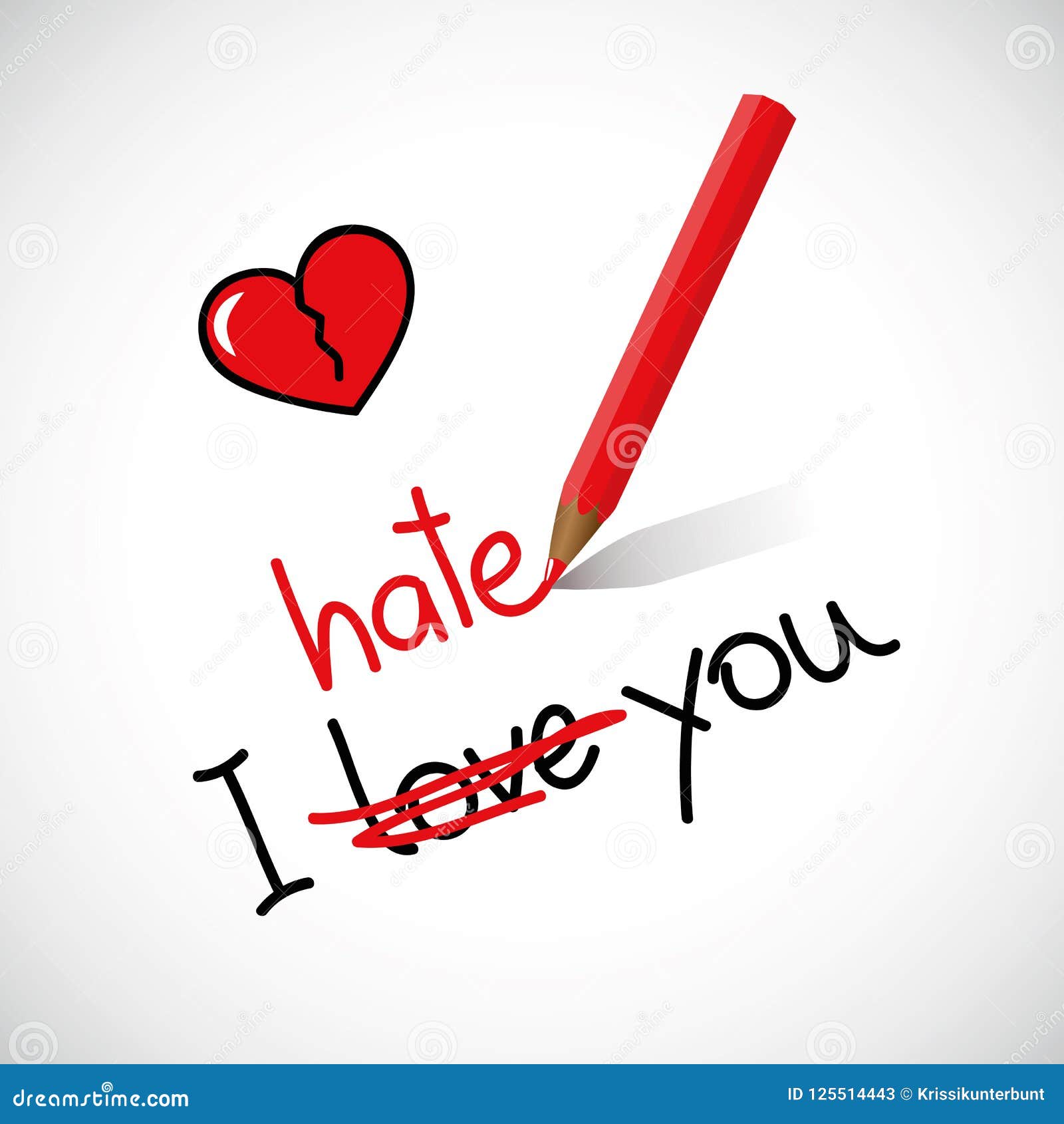 Hate Love Street Arrow Signs Concept 3d Rendering Illustration