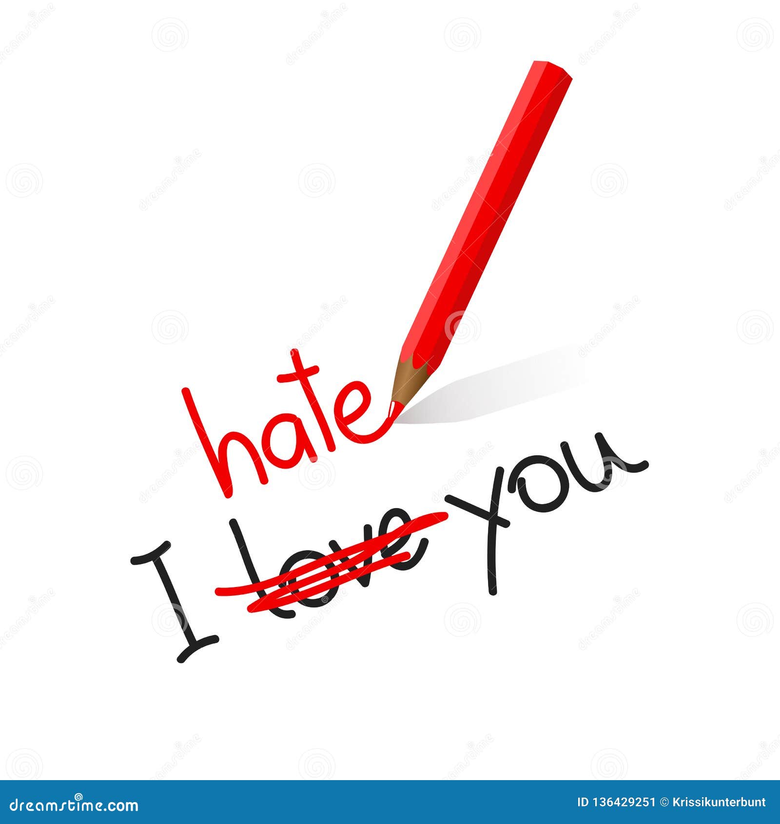 Hate And Love As Different Choices In Life - Pictured As Words Hate ...
