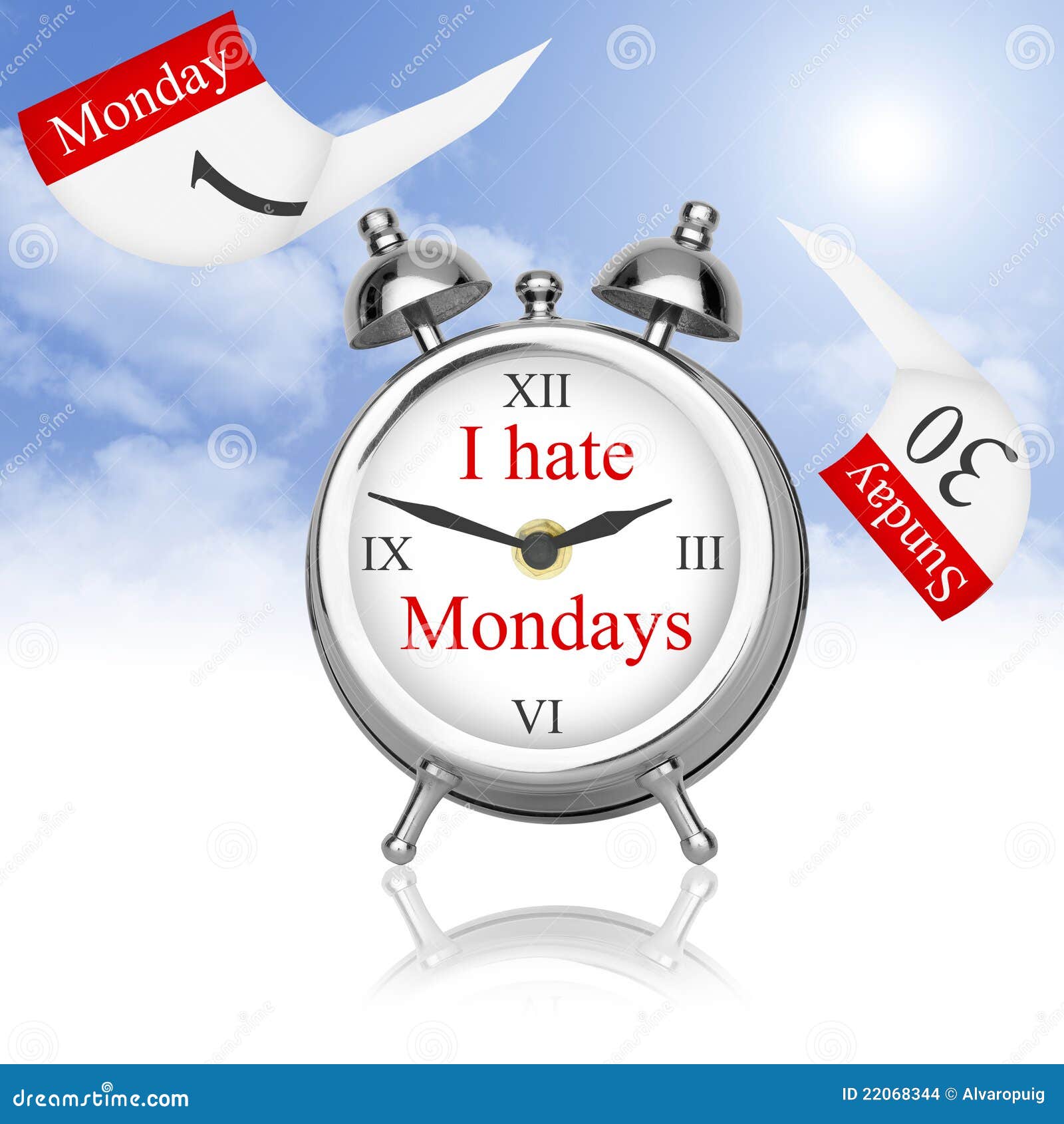 I hate Mondays stock illustration. Illustration of hours - 22068344