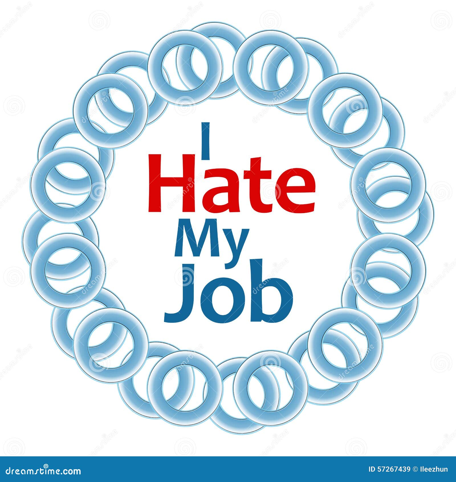 I Hate My Job Blue Rings Circular Stock Illustration - Illustration of ...