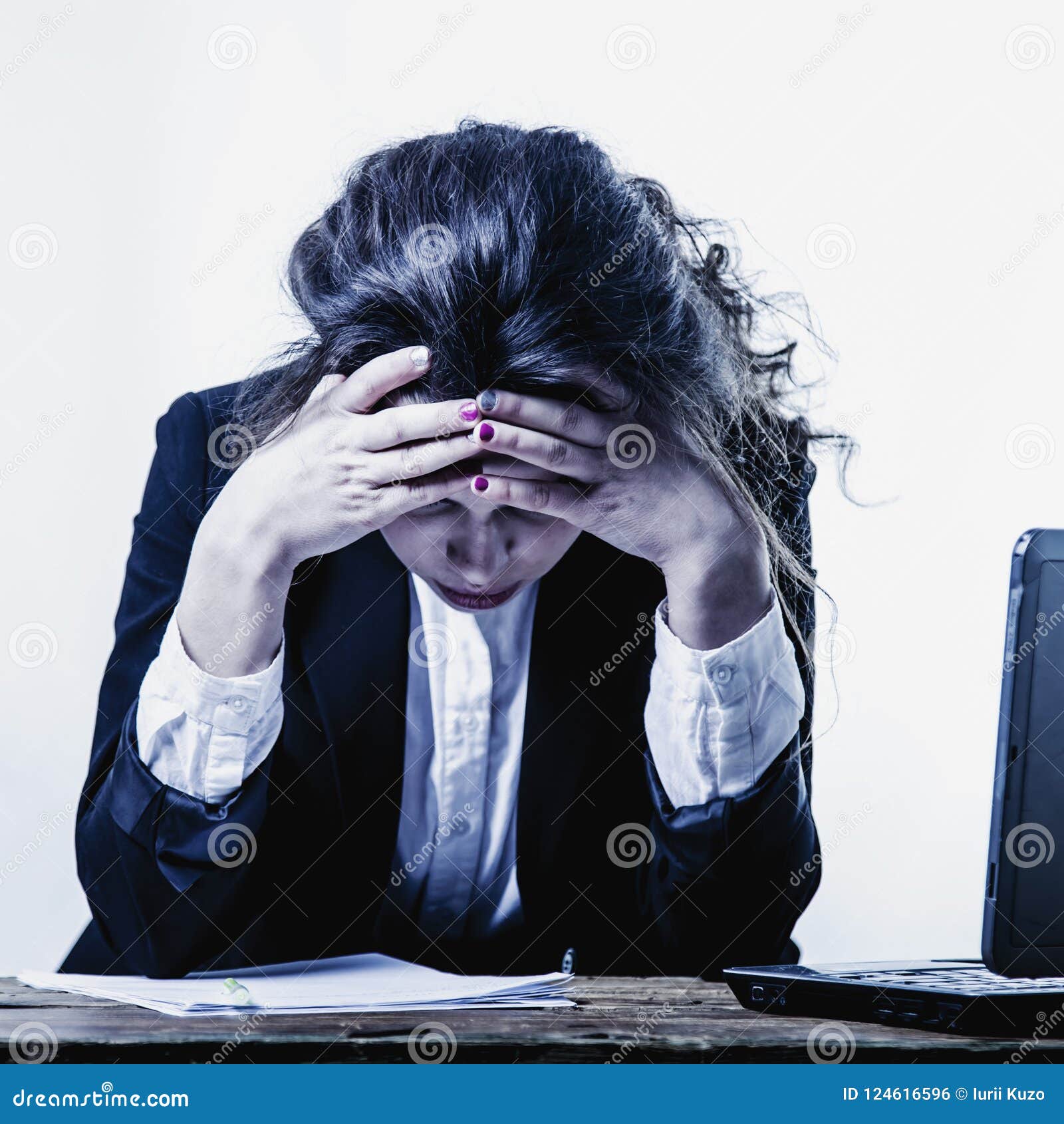 I Hate My Office Work. Office Hell. Woman Going Crazy with Work Stock ...