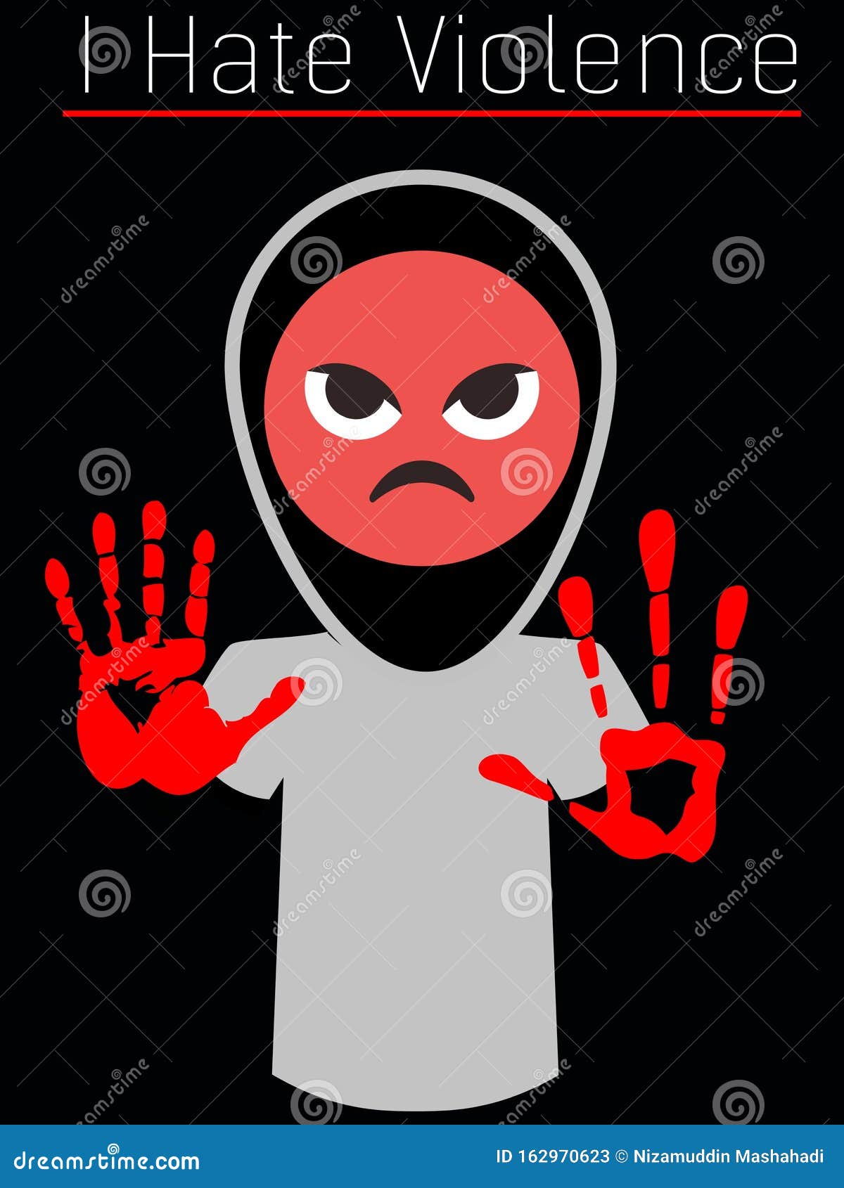 I Hate Violence -the Message Stock Illustration - Illustration of emoji ...