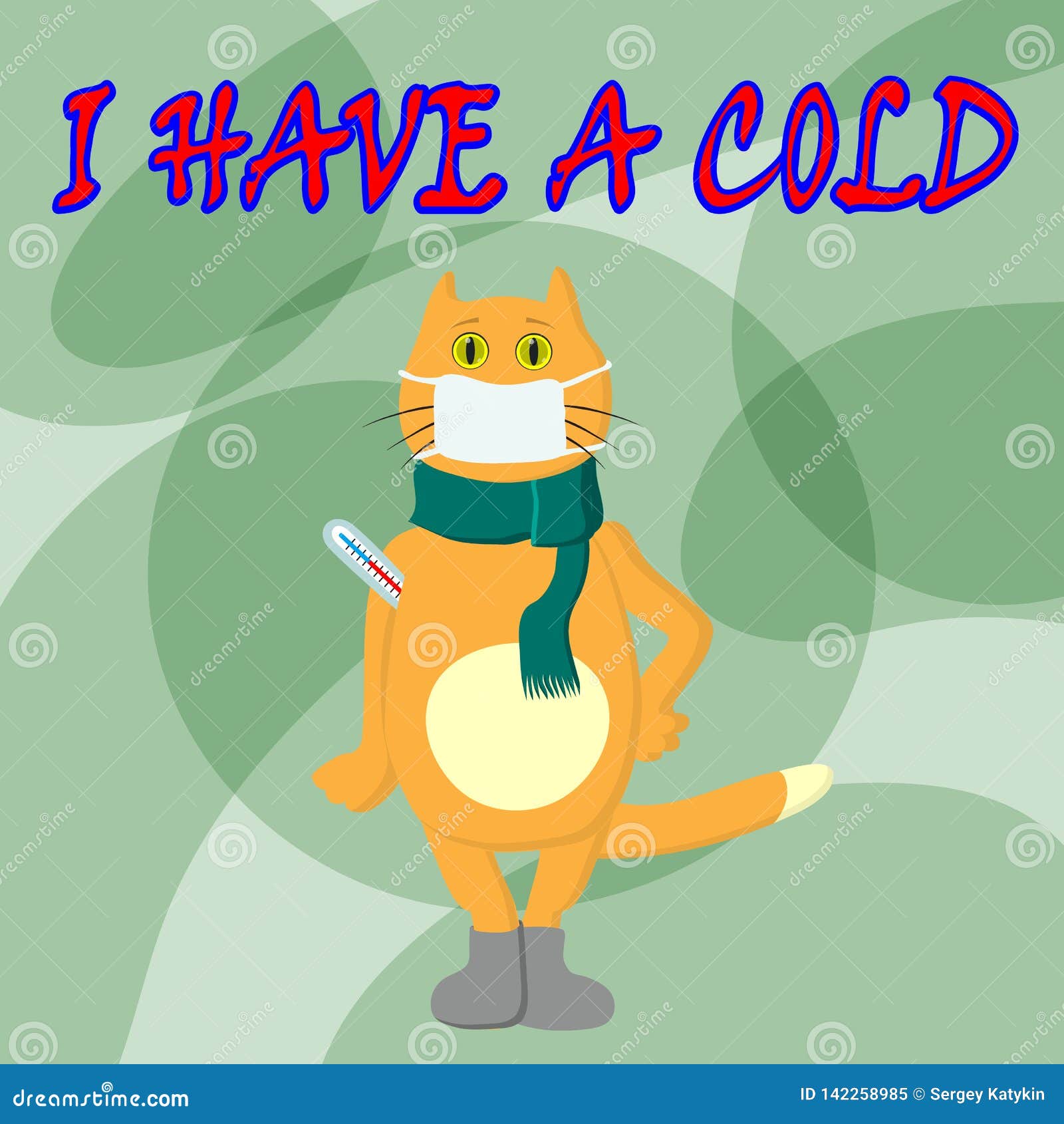 I Have a Cold. the Image of a Cold Cat Stock Vector - Illustration of ...