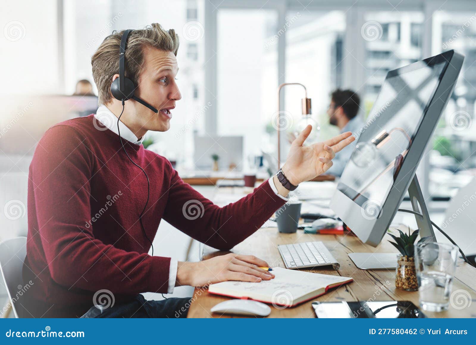 I Have the Solution Right in Front of Me. a Young Man Using a Headset ...