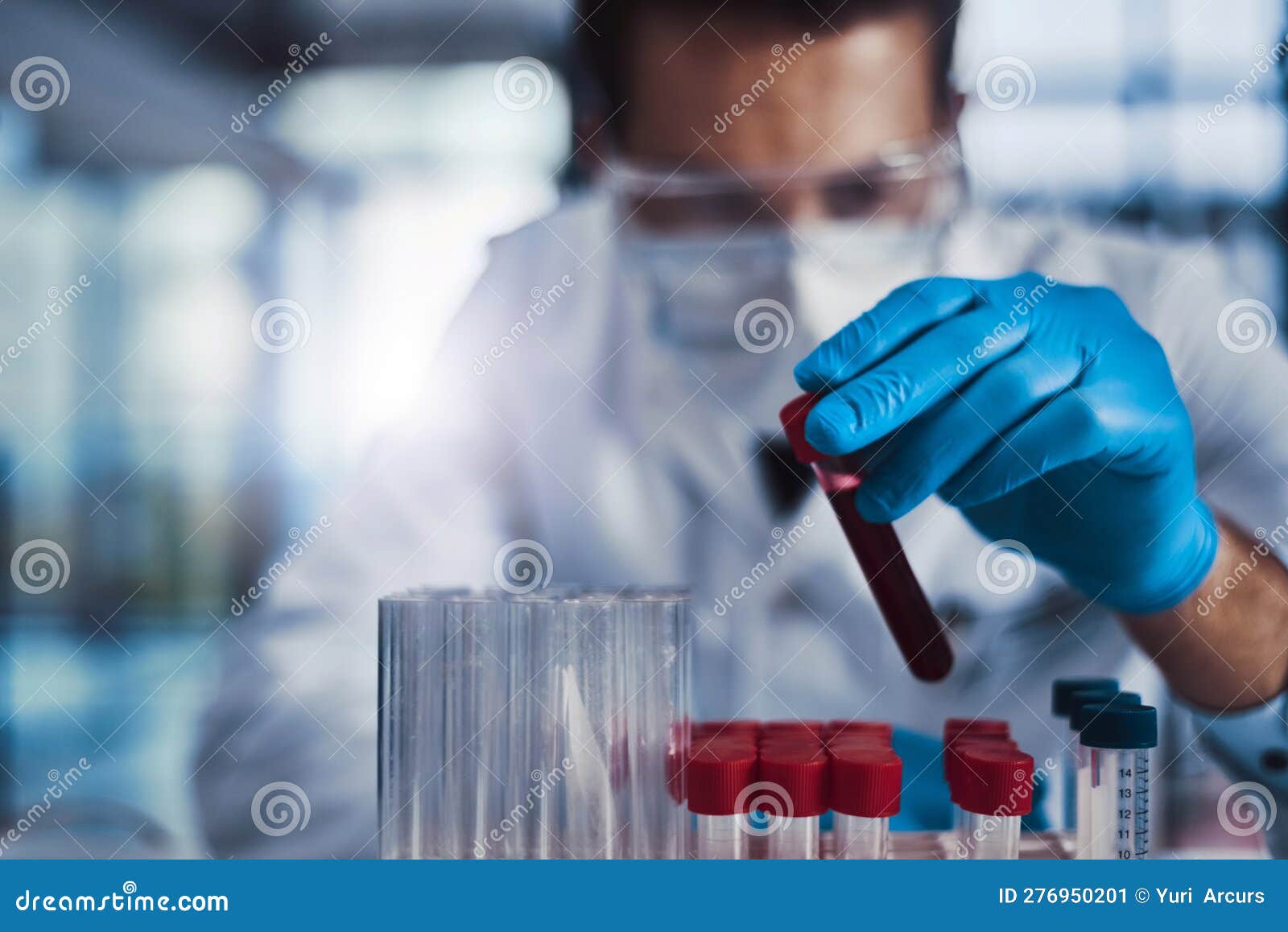 I Have To Choose the Correct Sample. a Young Male Scientist Working in ...