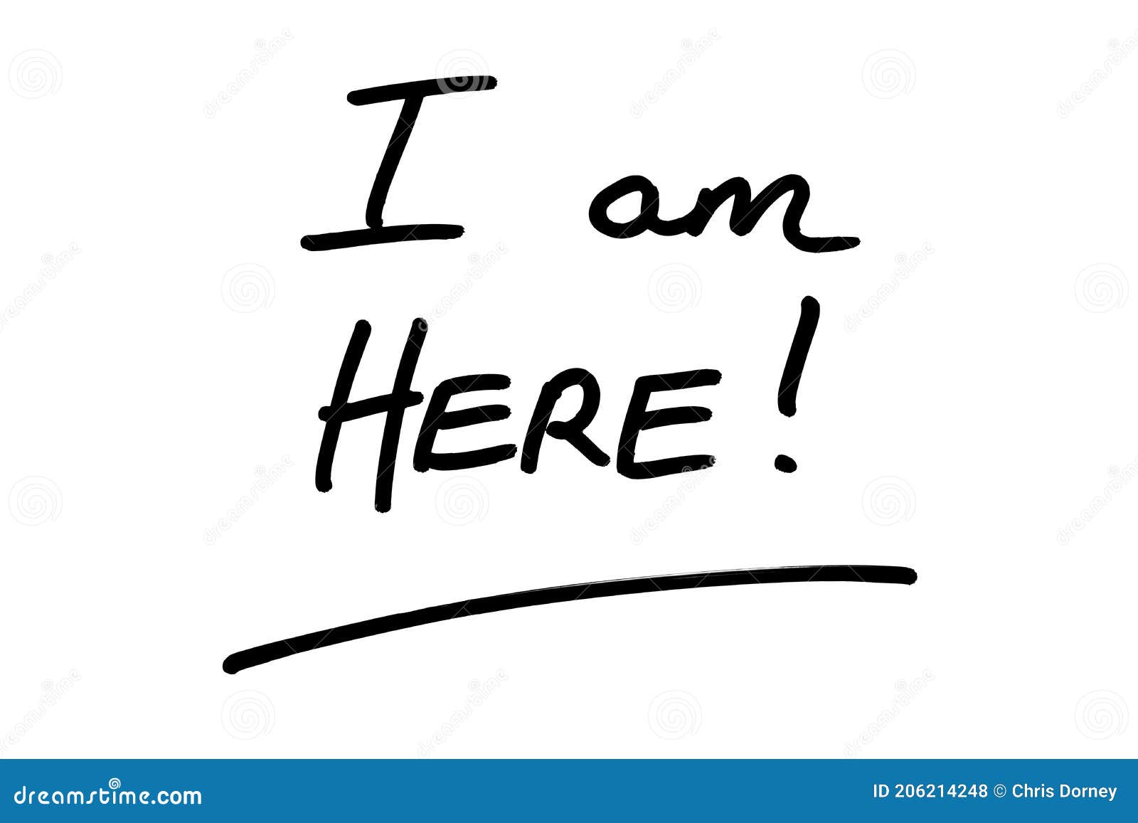 I am HERE stock illustration. Illustration of success - 206214248