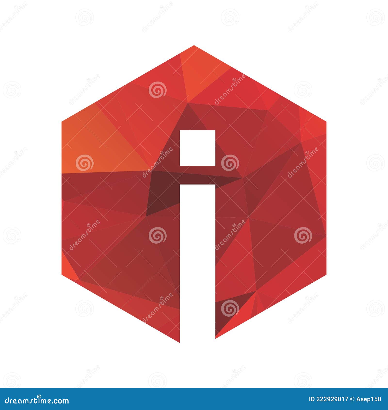 I Iniciales Logo Poligonal Rojo E Icono Vector Ilustración del Vector ...