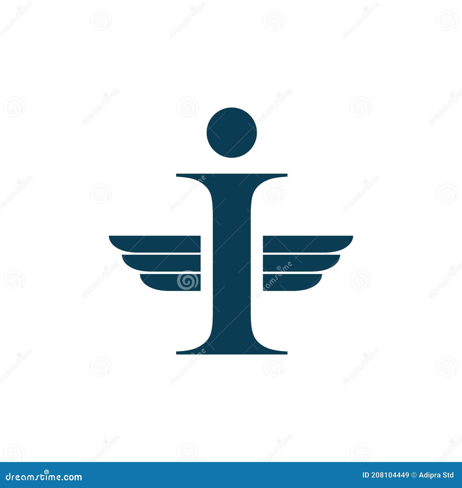I Initial Letter with Wing Vector Logo Template Stock Vector ...