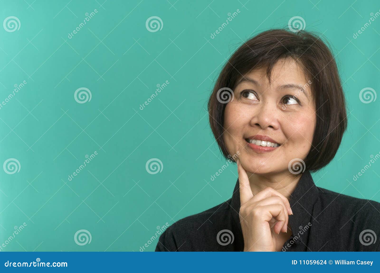 I am Just Thinking about it Stock Photo - Image of oriental, eyes: 11059624