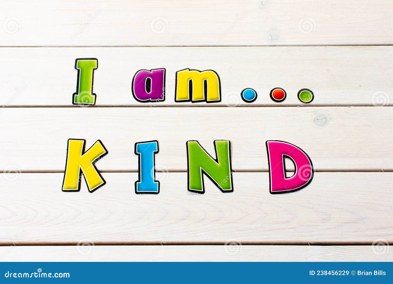 I am Kind. Positive Affirmation, Statement. Bold Neon Letters on White ...