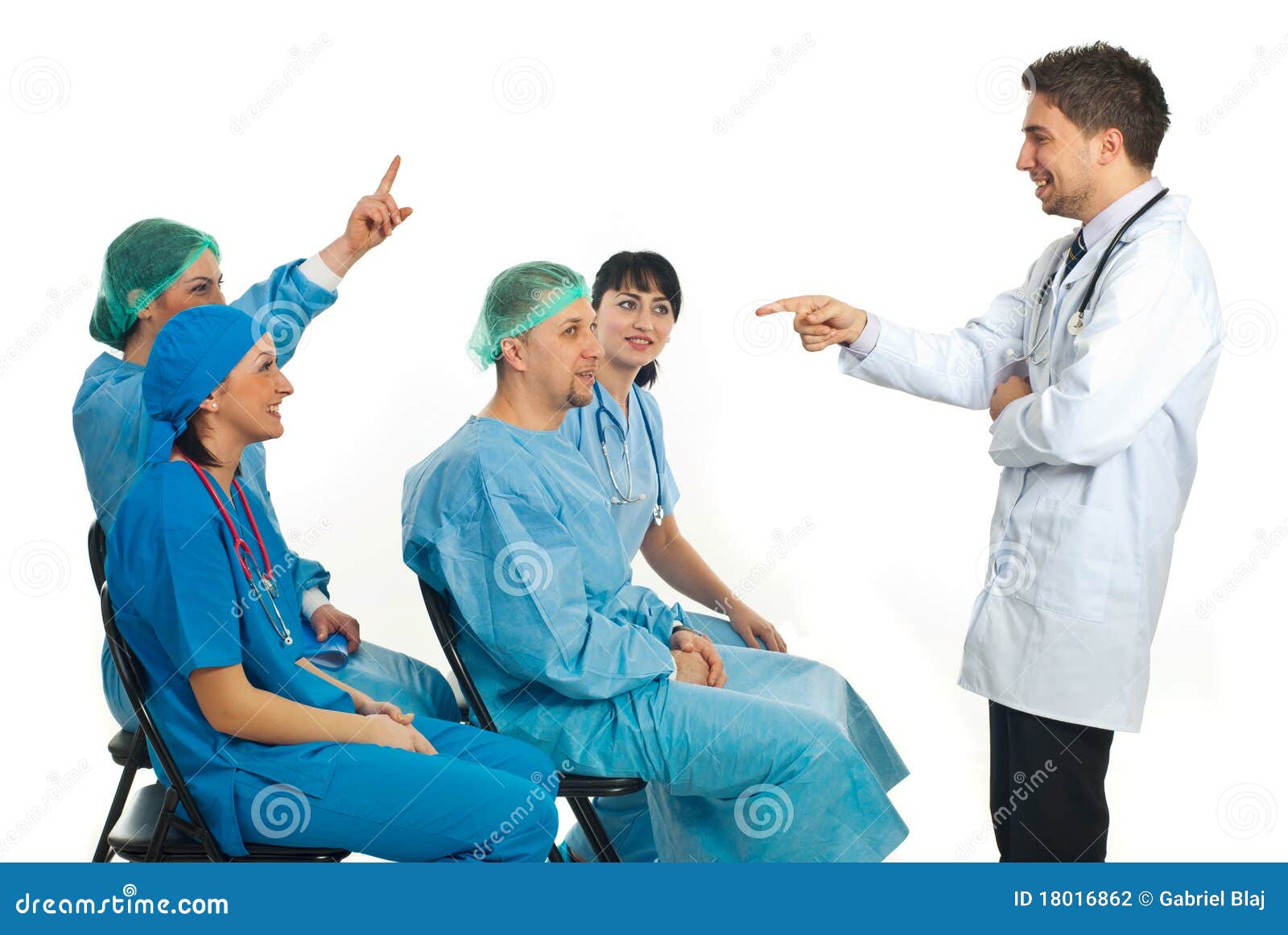 I know the answer! stock photo. Image of hospital, asking - 18016862